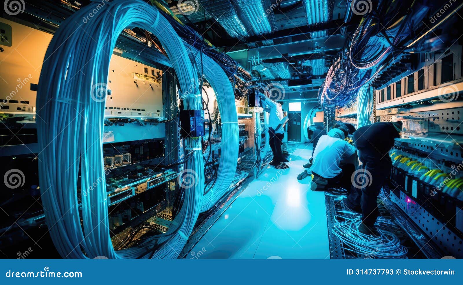 Fiber Cabling Data Royalty-Free Cartoon | CartoonDealer.com #318170600