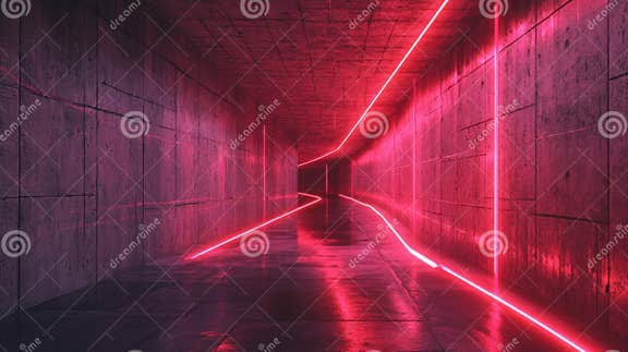 Underground Futuristic Corridor, Underground Track with Glowing Fiber ... Underground Futuristic Corridor, Underground Track with Glowing Fiber ...