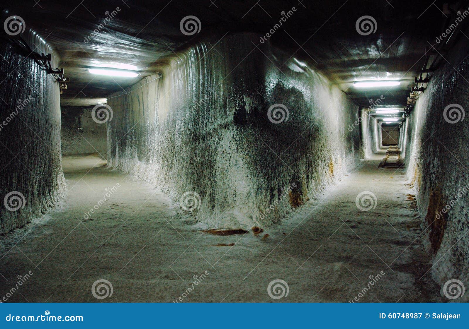 Underground Gallery in a Salt Mine Stock Image - Image of chamber, cave ...