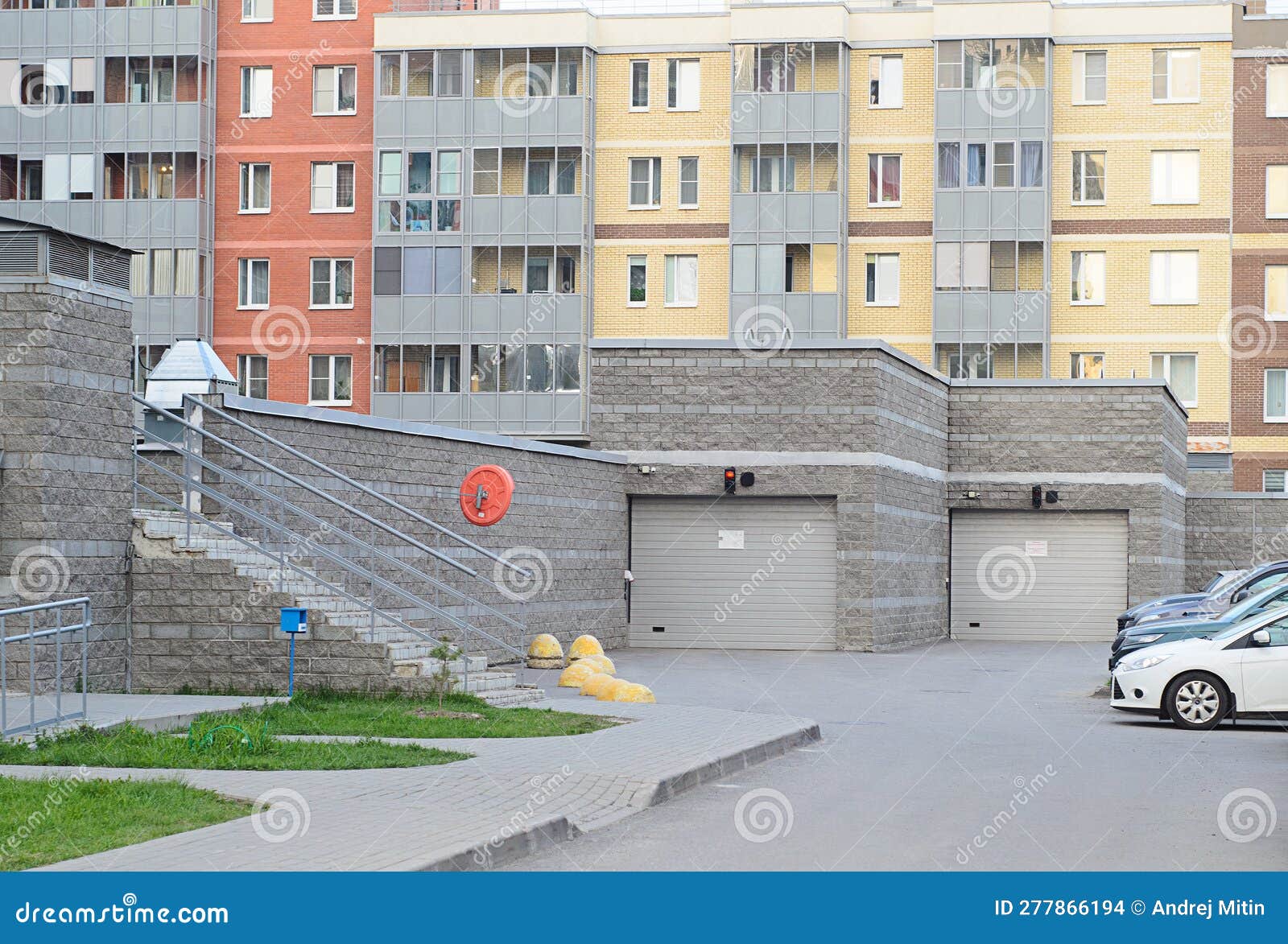 Underground Garage. Modern Underground Garage with Two Automatic Doors ...