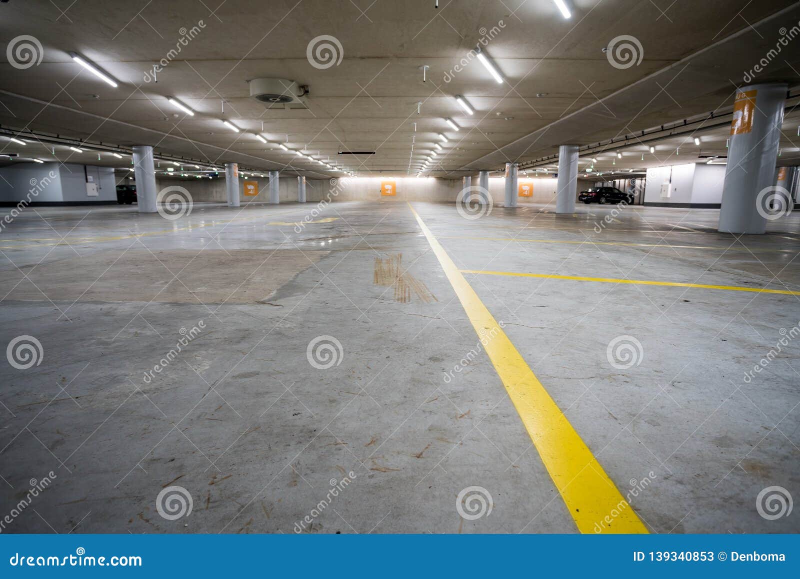 An underground garage stock image. Image of architecture - 139340853