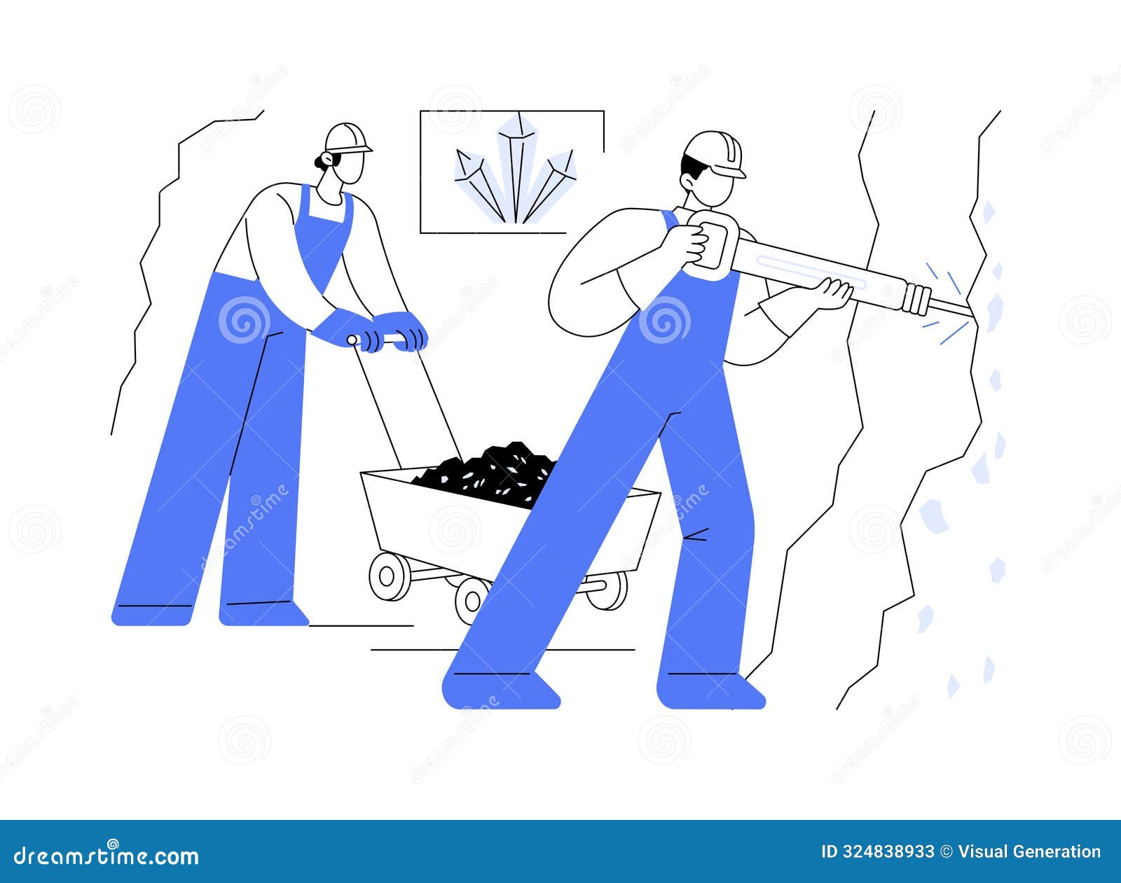 Underground Gold Mining Abstract Concept Vector Illustration. Stock ...