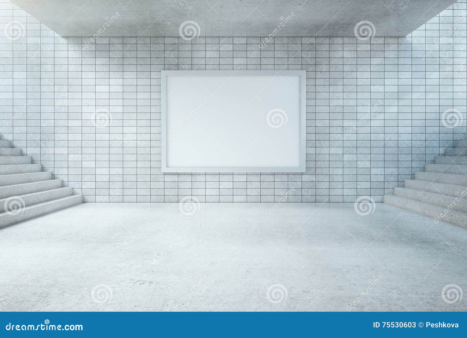 Underground Hall With Blank Banners Stock Photo | CartoonDealer.com ...