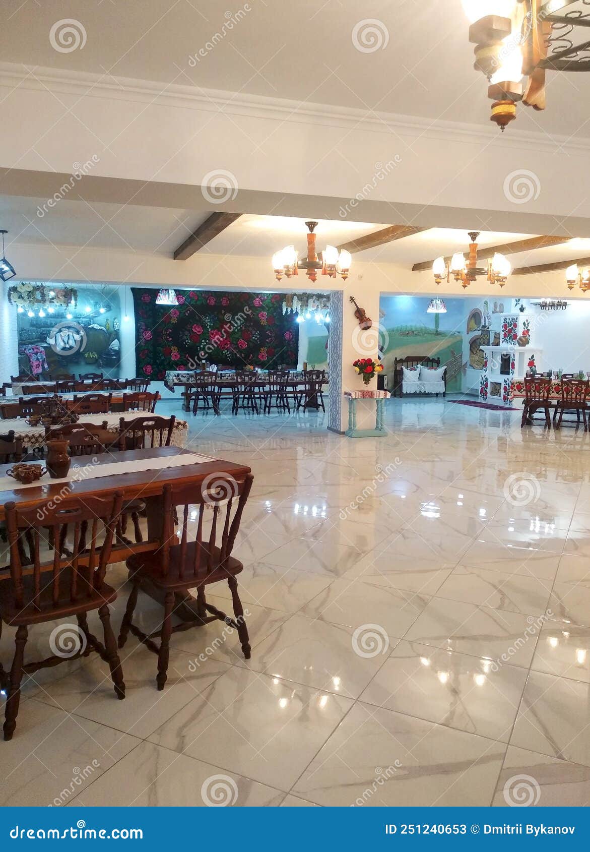 Underground Hall of the Restaurant Decorated in the National Moldavian ...