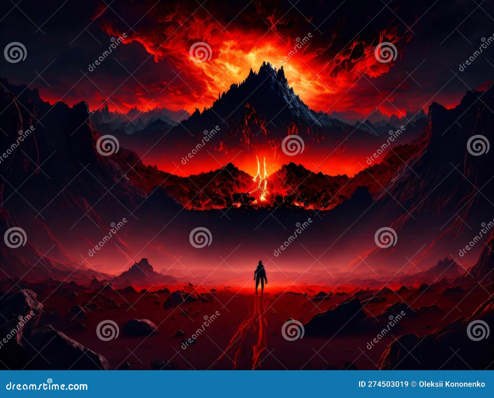 Hell Landscape, Infernal Stone Cave Cartoon | CartoonDealer.com #164486083