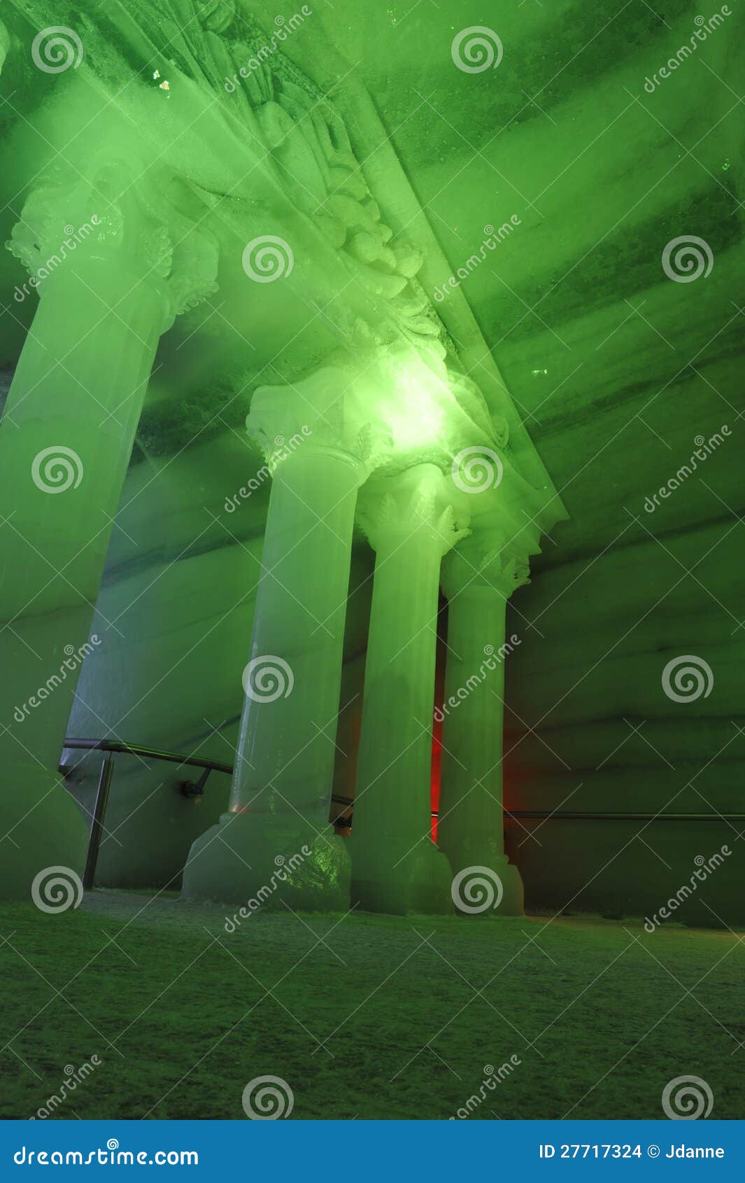 Underground Ice World in Green Light Editorial Stock Image - Image of ...