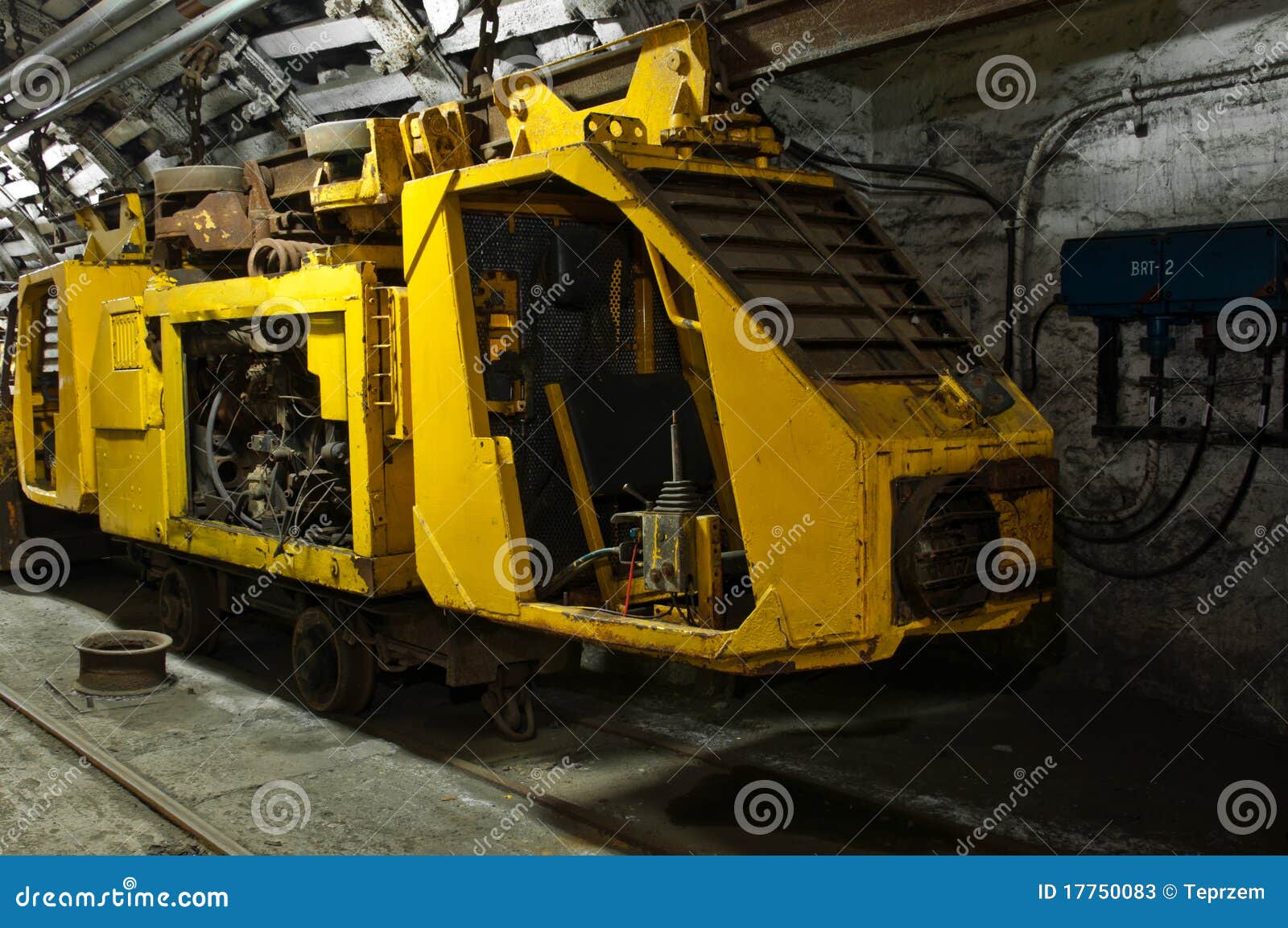Underground Industrial Train in Mine Stock Image - Image of metal ...