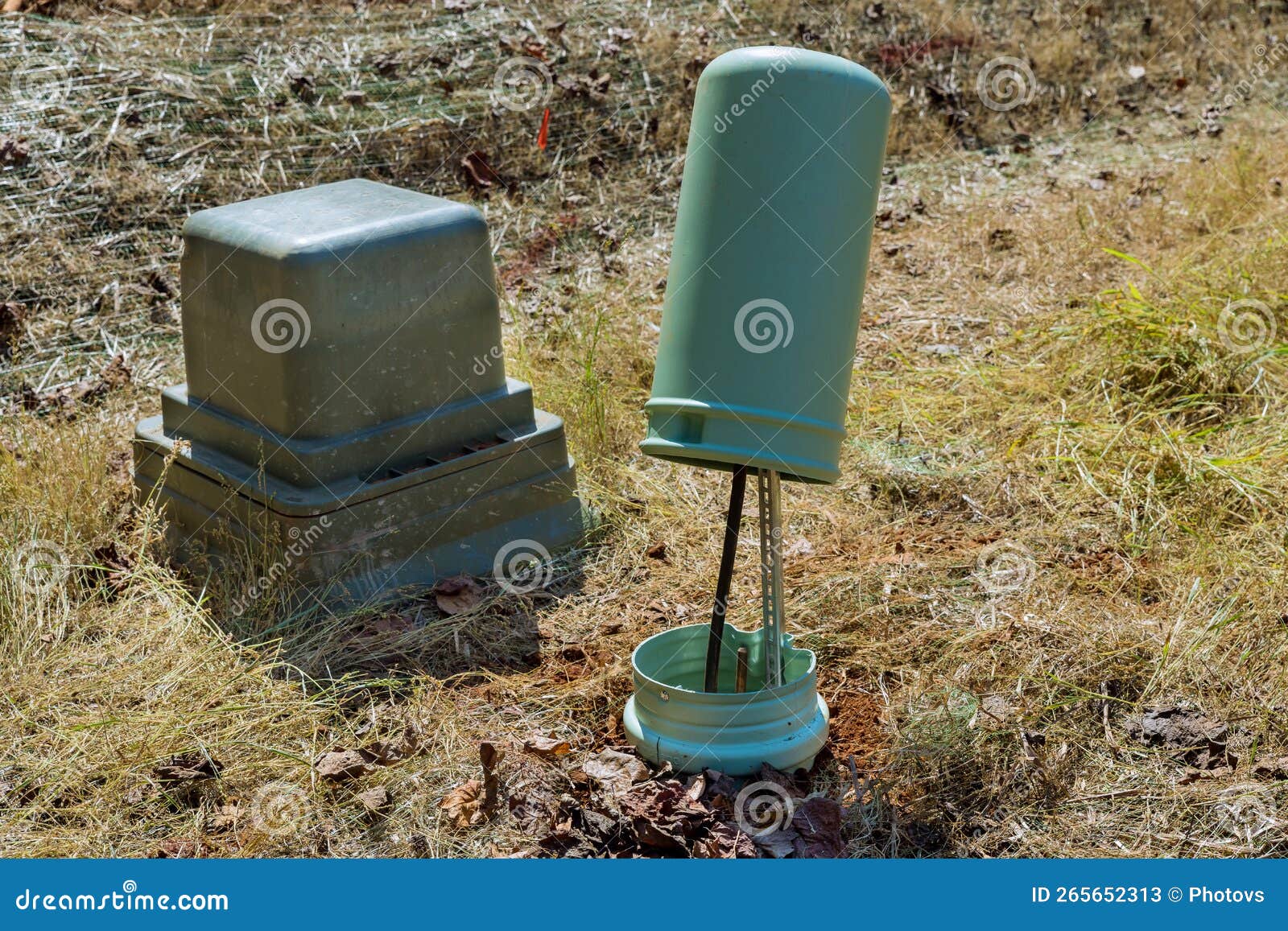 Underground the Internet Network, There is a Plastic Box Used for the ...