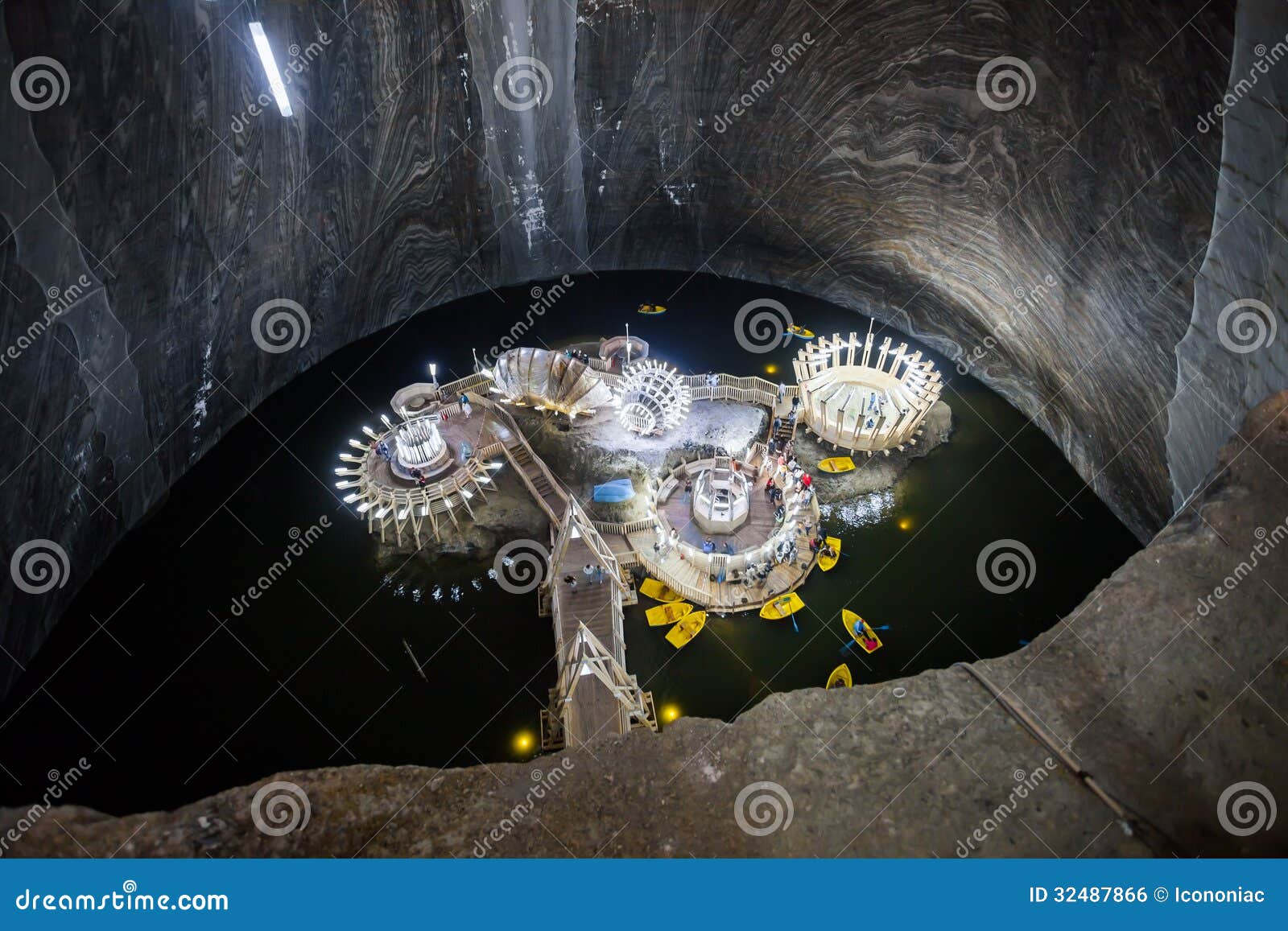 Underground Lake In Wieliczka Salt Mines Royalty-Free Stock Photography ...