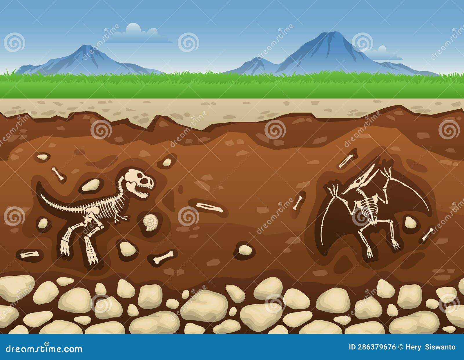 Underground Layers Of Earth, Groundwater, Layers Of Grass. Subterranean ...