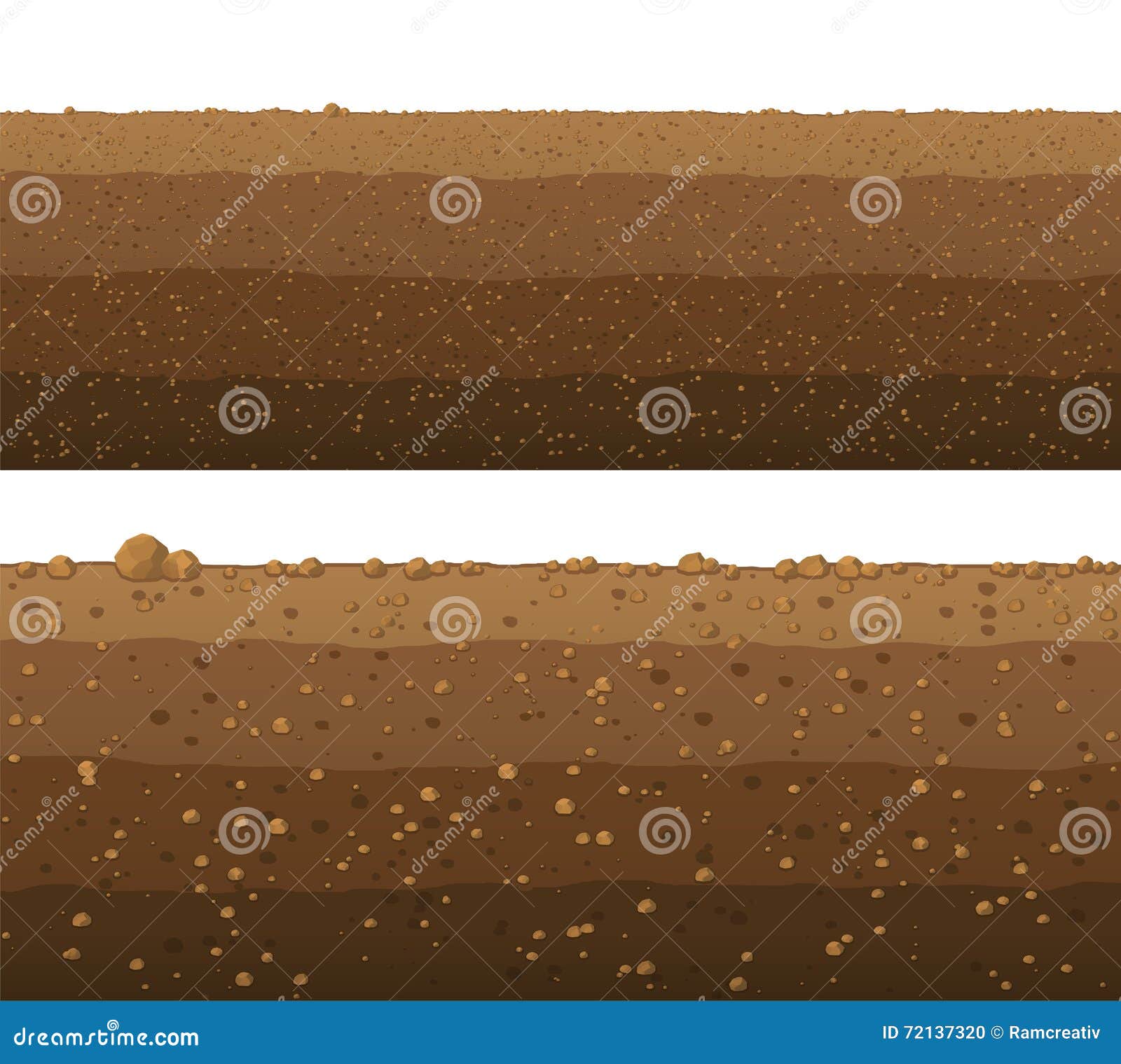 Underground Layers of Earth, Seamless Ground Surface Design. Stock ...