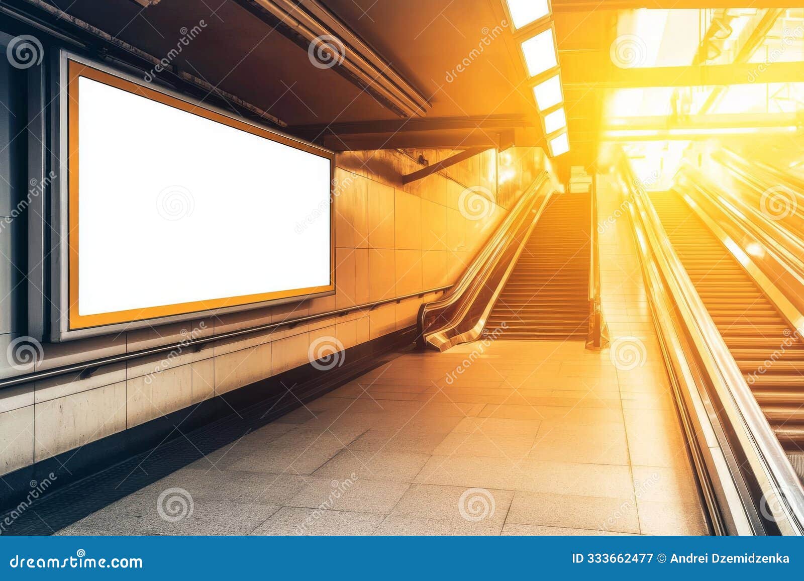 An Underground Light Box Display with Space for Advertising. a Mock-up ...