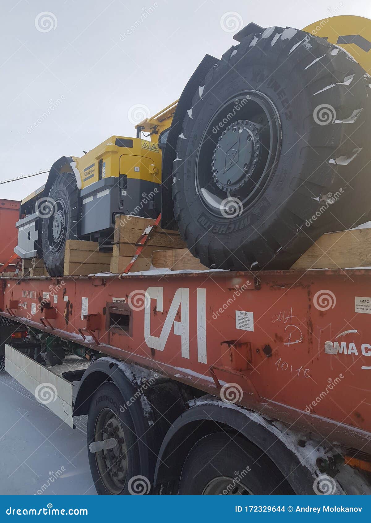 Underground Loader Brought on a Trailer Editorial Stock Image - Image ...