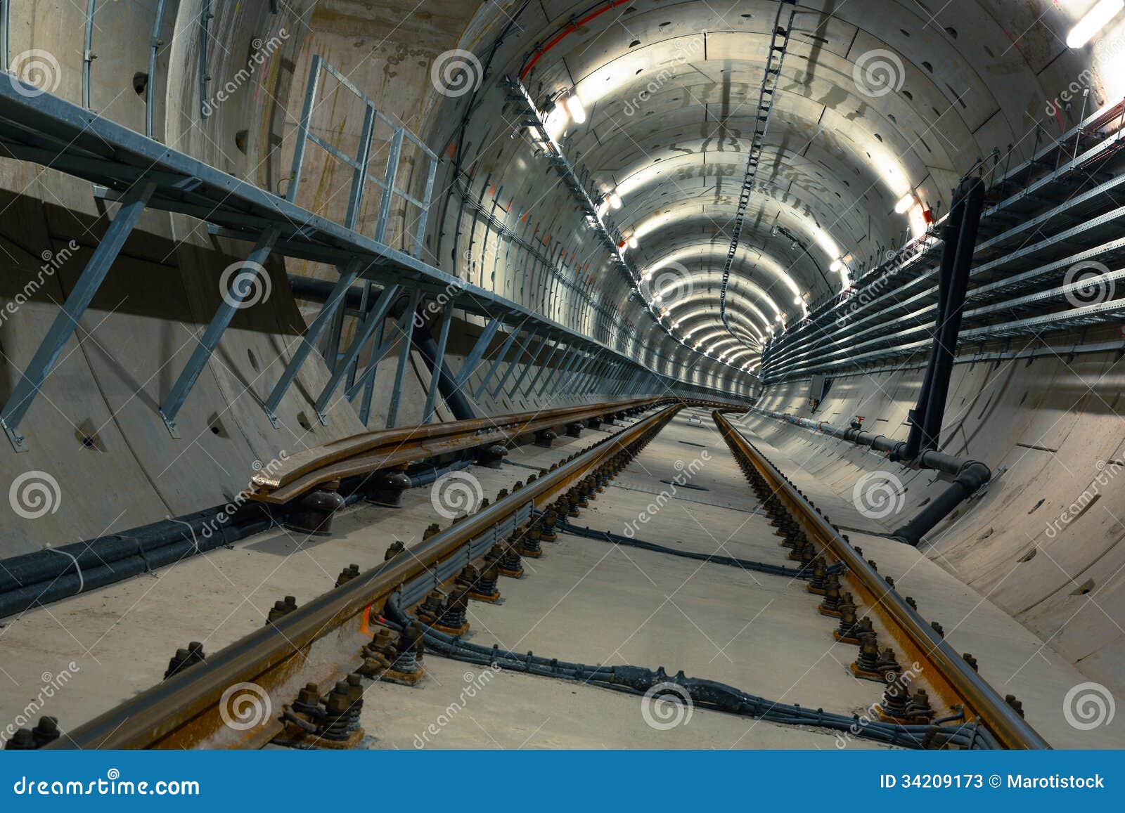Underground metro line stock image. Image of fast, lines - 34209173