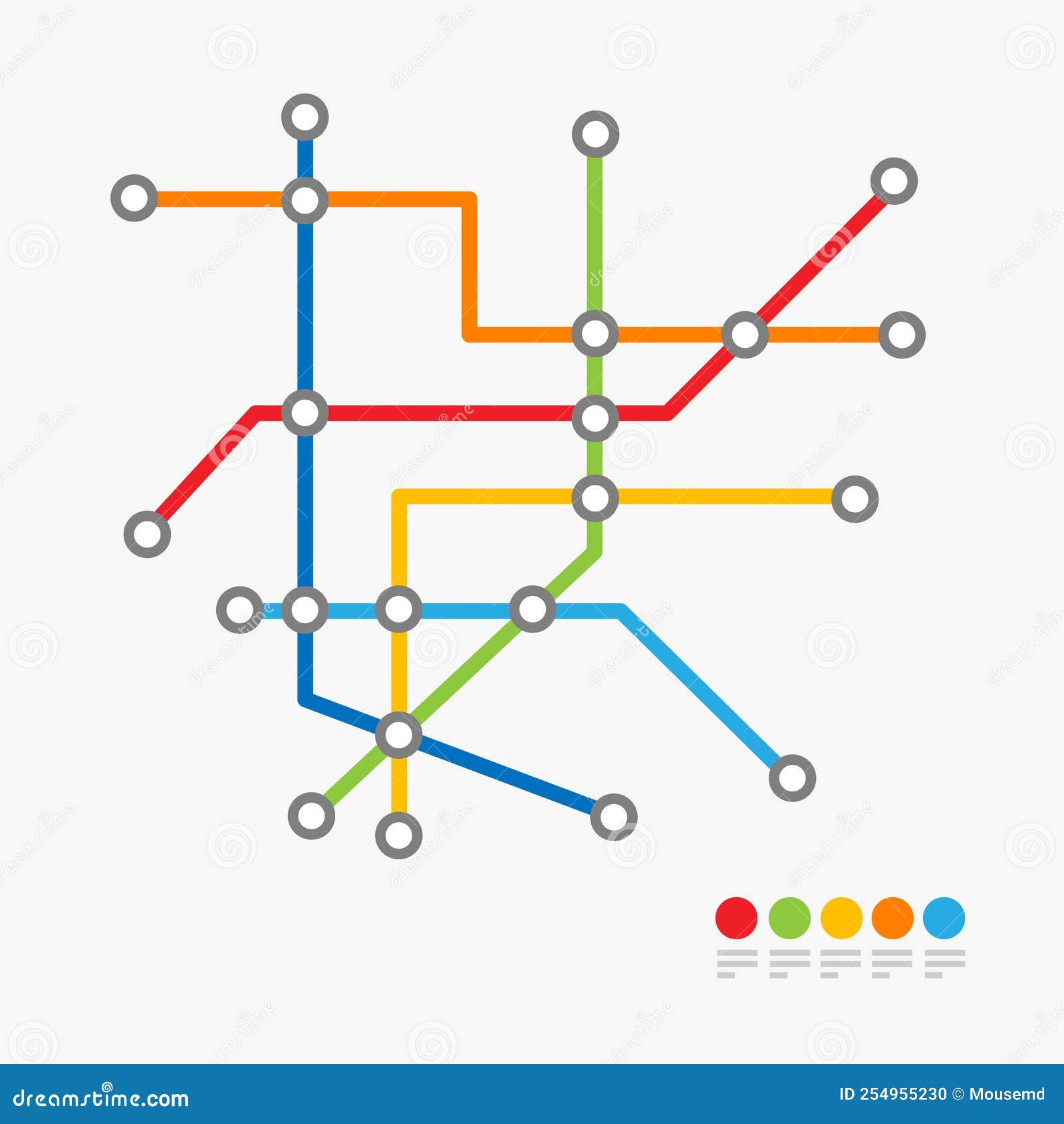 Underground Metro Map or Subway Transportation Scheme. Vector Stock ...