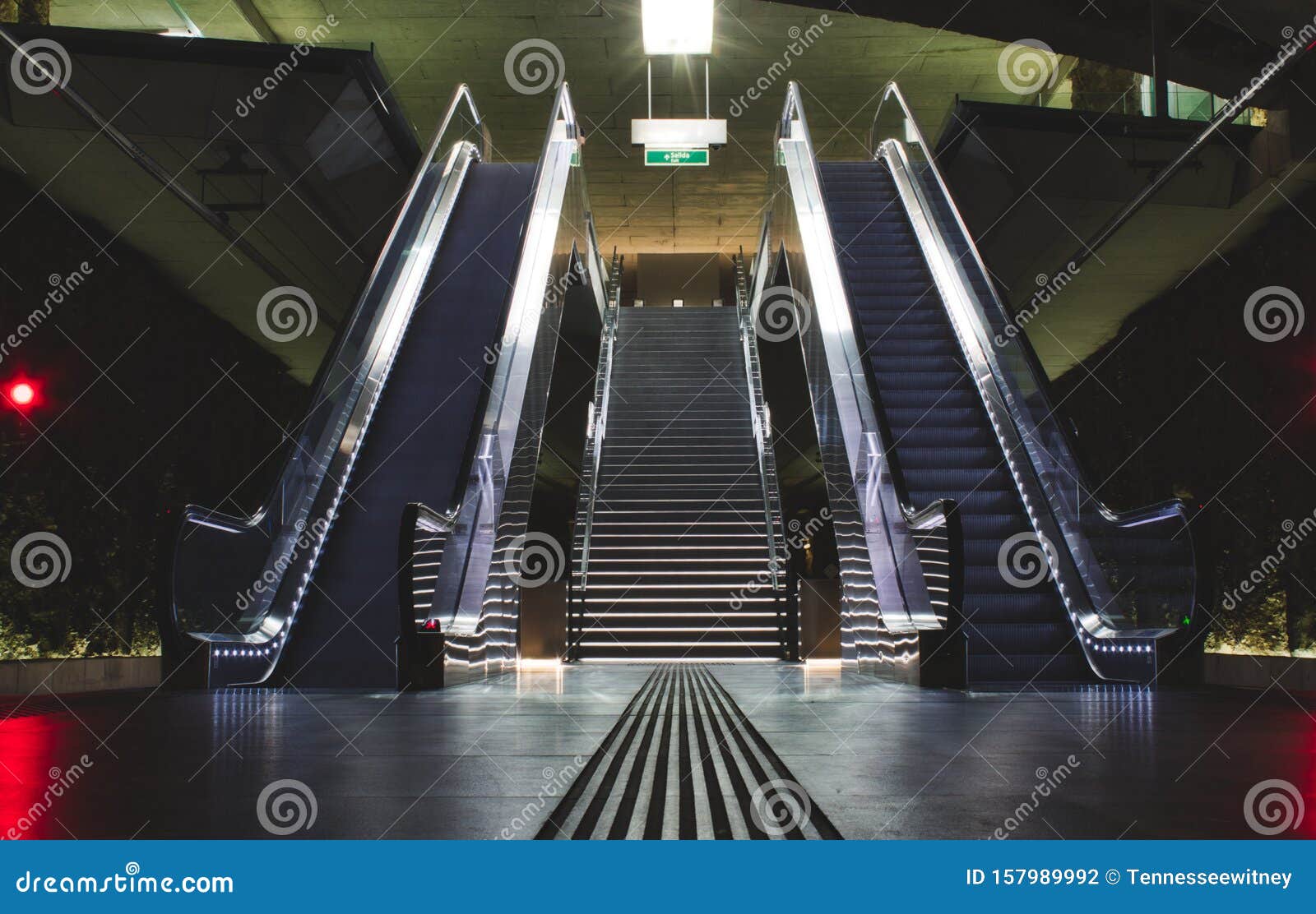 Underground Metro Station Double Escalators Stock Photo - Image of ...