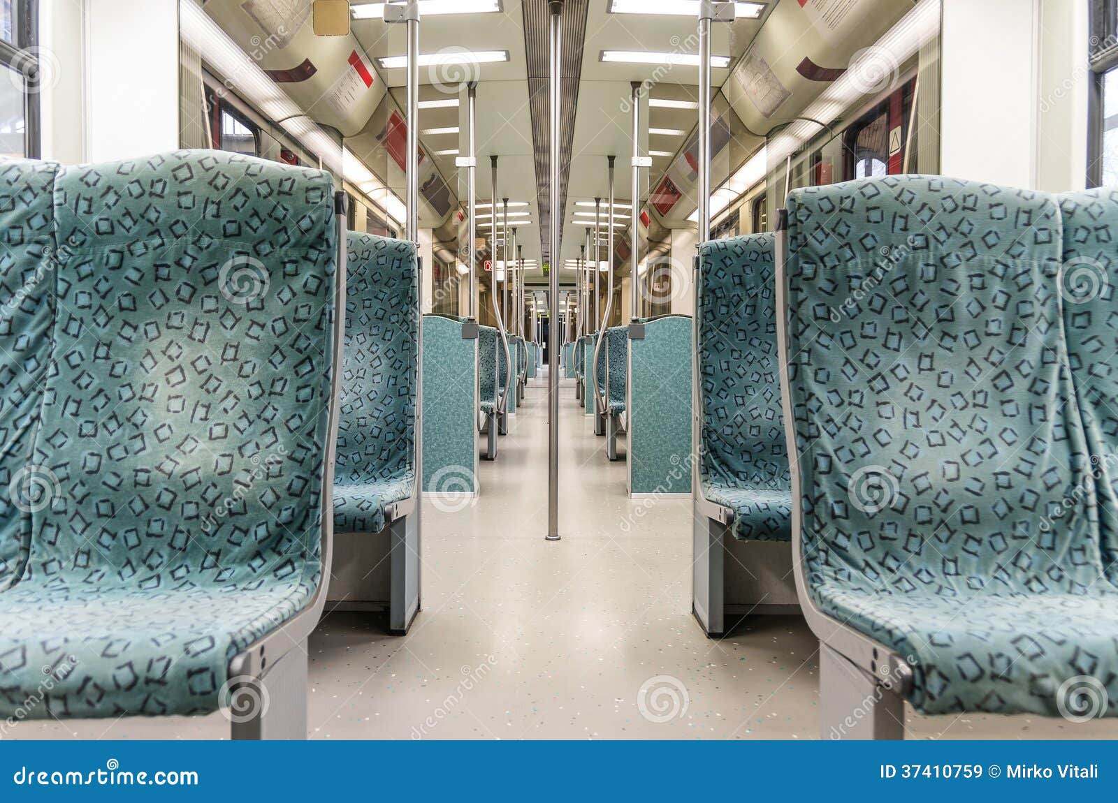Underground Metro Train Interior - Modern Subway Royalty-Free Stock ...
