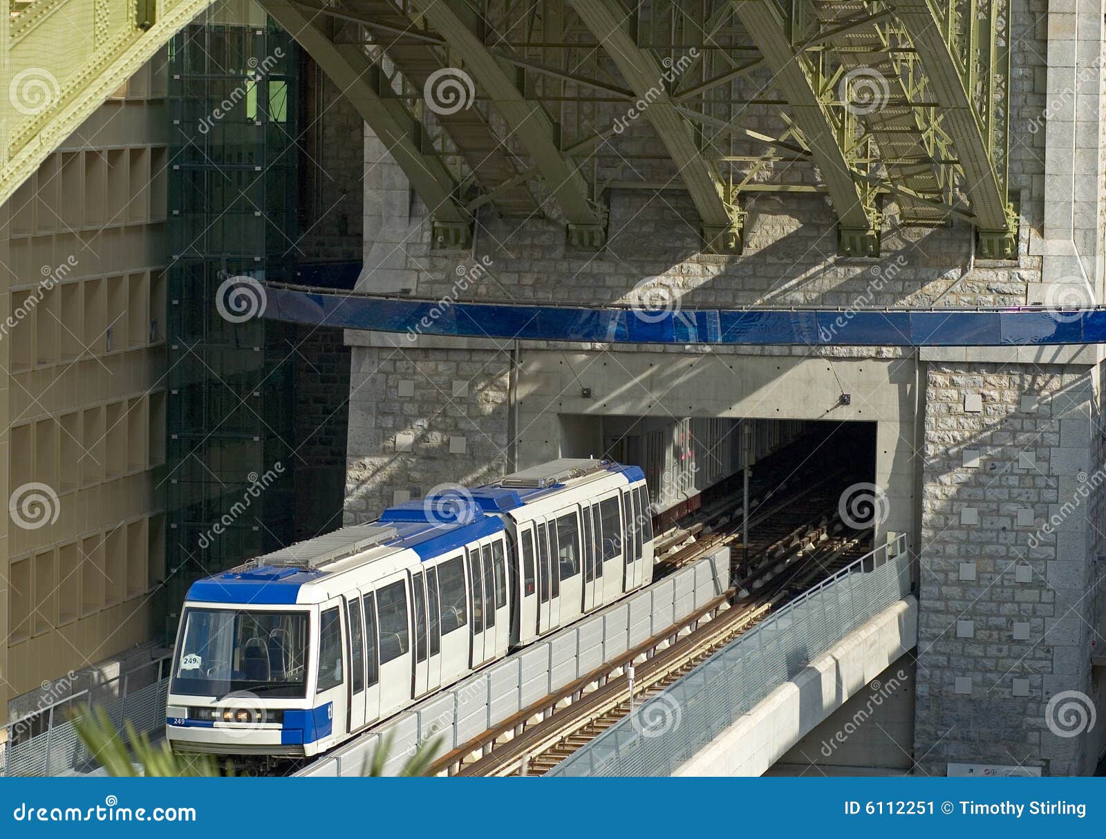 Underground Metro Train Underneath Road Bridge Stock Image - Image of ...