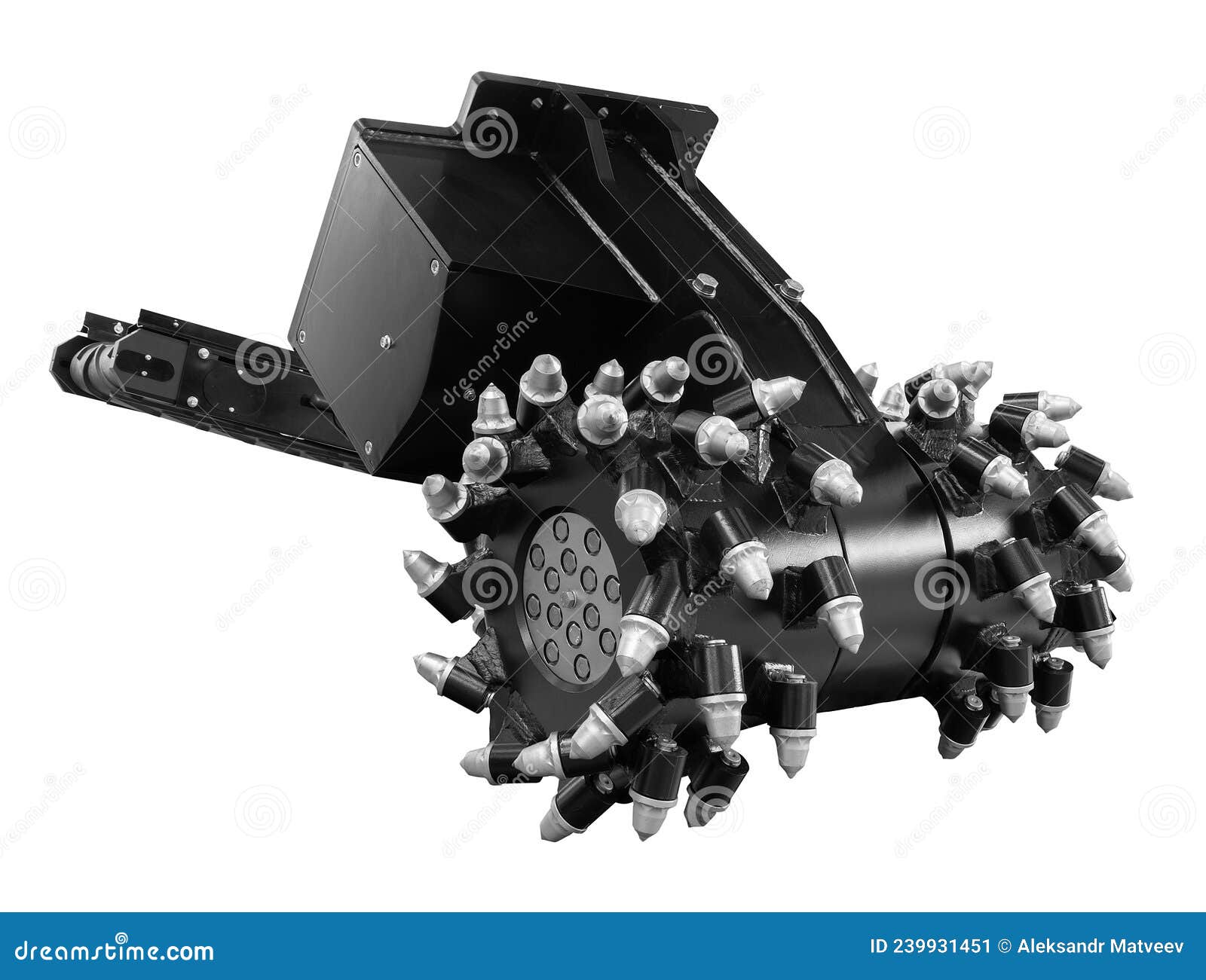 Underground Mine Drilling Isolated on White Stock Image - Image of ...