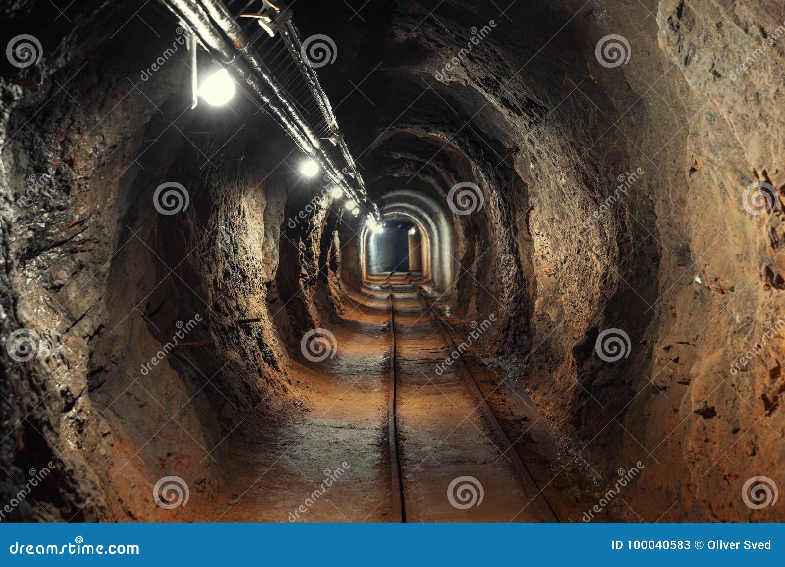 Underground Mine Passage Angle Shot Stock Image - Image of coal ...