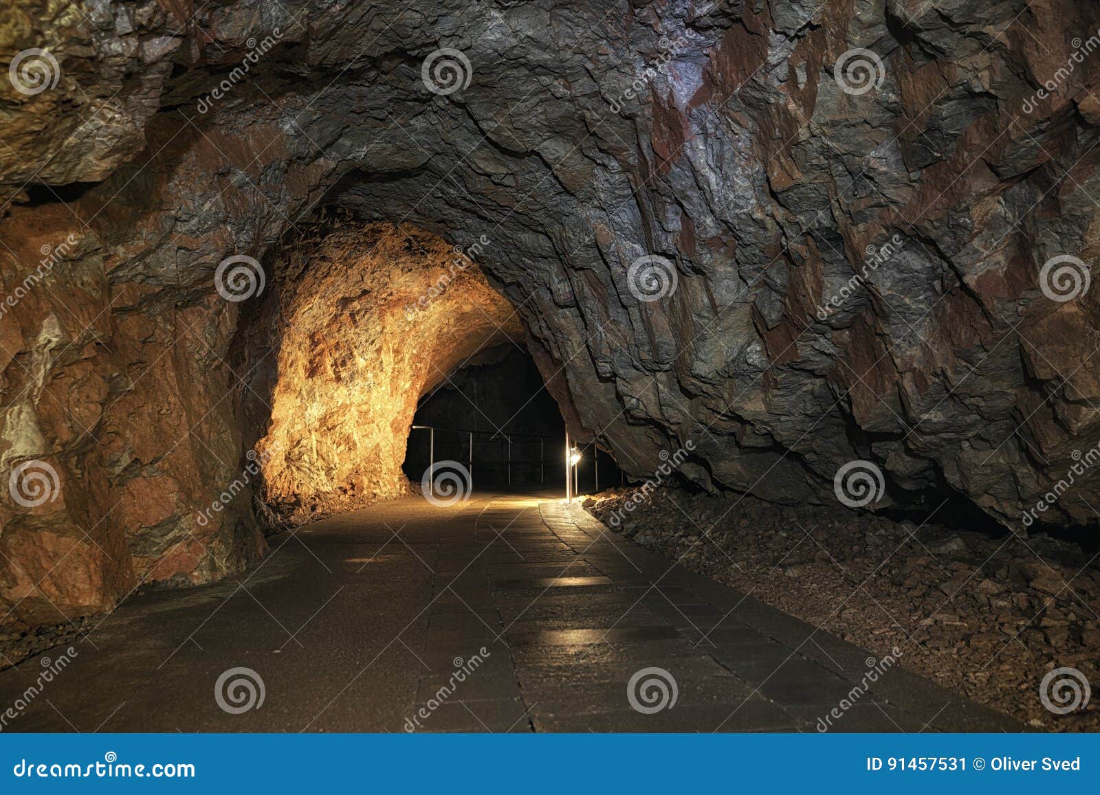 Underground Mine Passage Angle Shot Stock Image - Image of stone, path ...