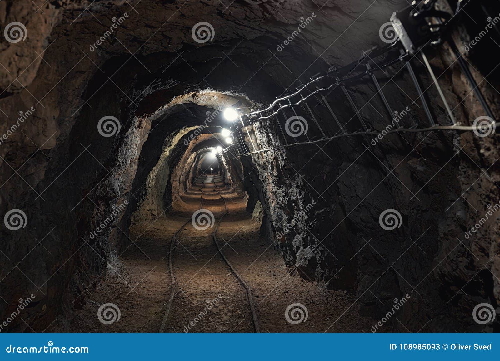 Underground Mine Passage Angle Shot Stock Image - Image of disaster ...