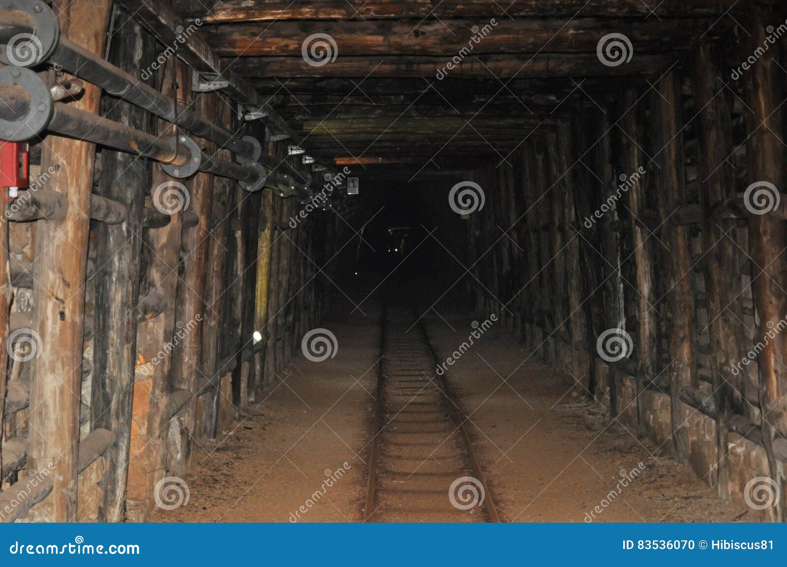 Underground mine railway stock photo. Image of inside - 83536070