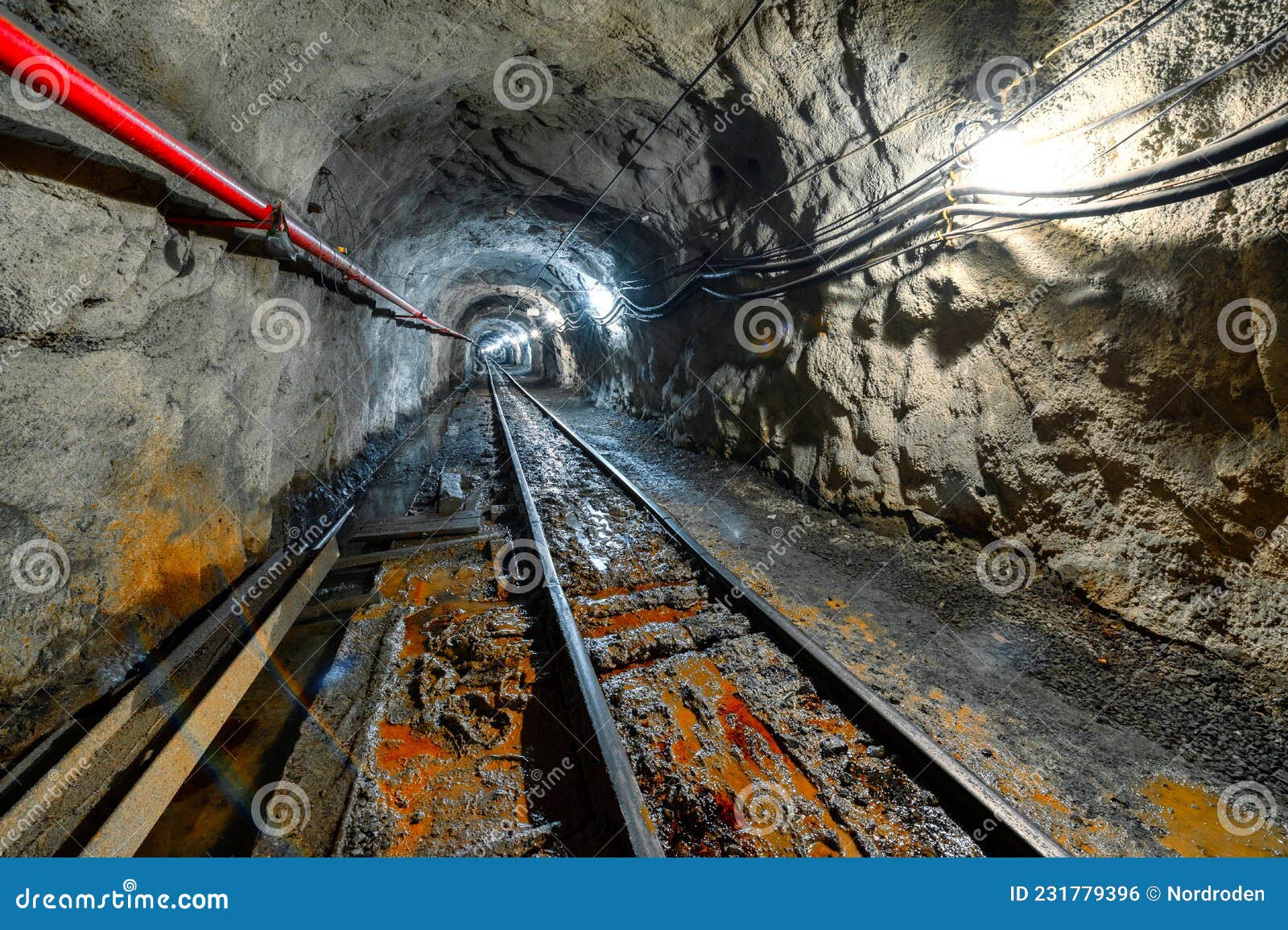 Underground Mine. Underground Railway for Transporting Ore Stock Photo ...