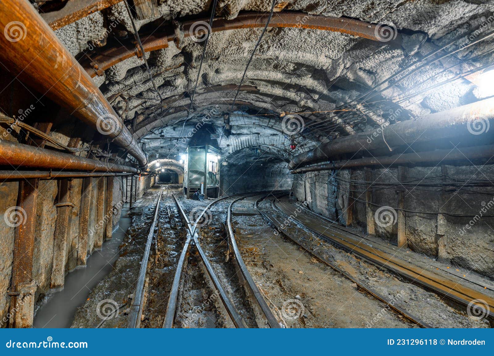 Underground Mine. Underground Railway for Transporting Ore Stock Photo ...