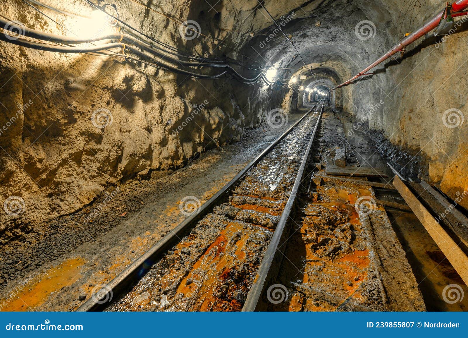 Underground Mine. Underground Railway for Transporting Ore Stock Image ...