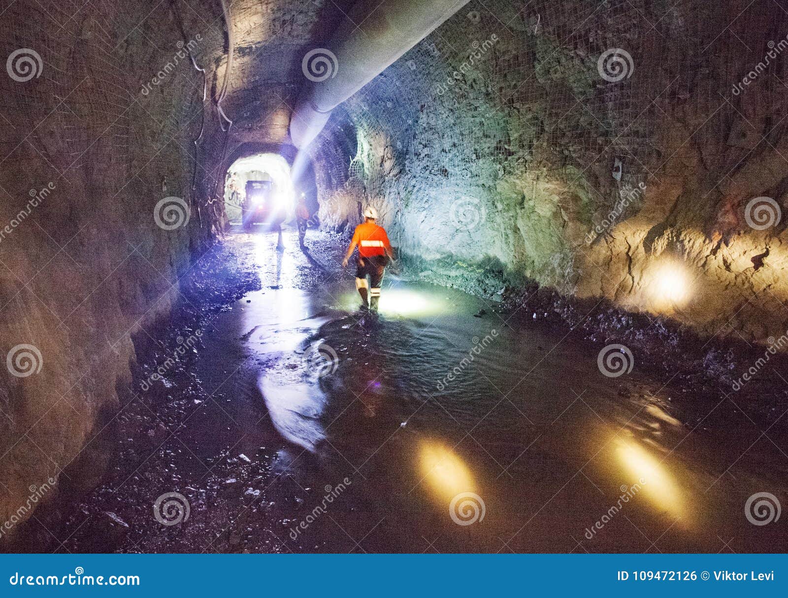Underground Mine Work Site stock photo. Image of mountain - 109472126