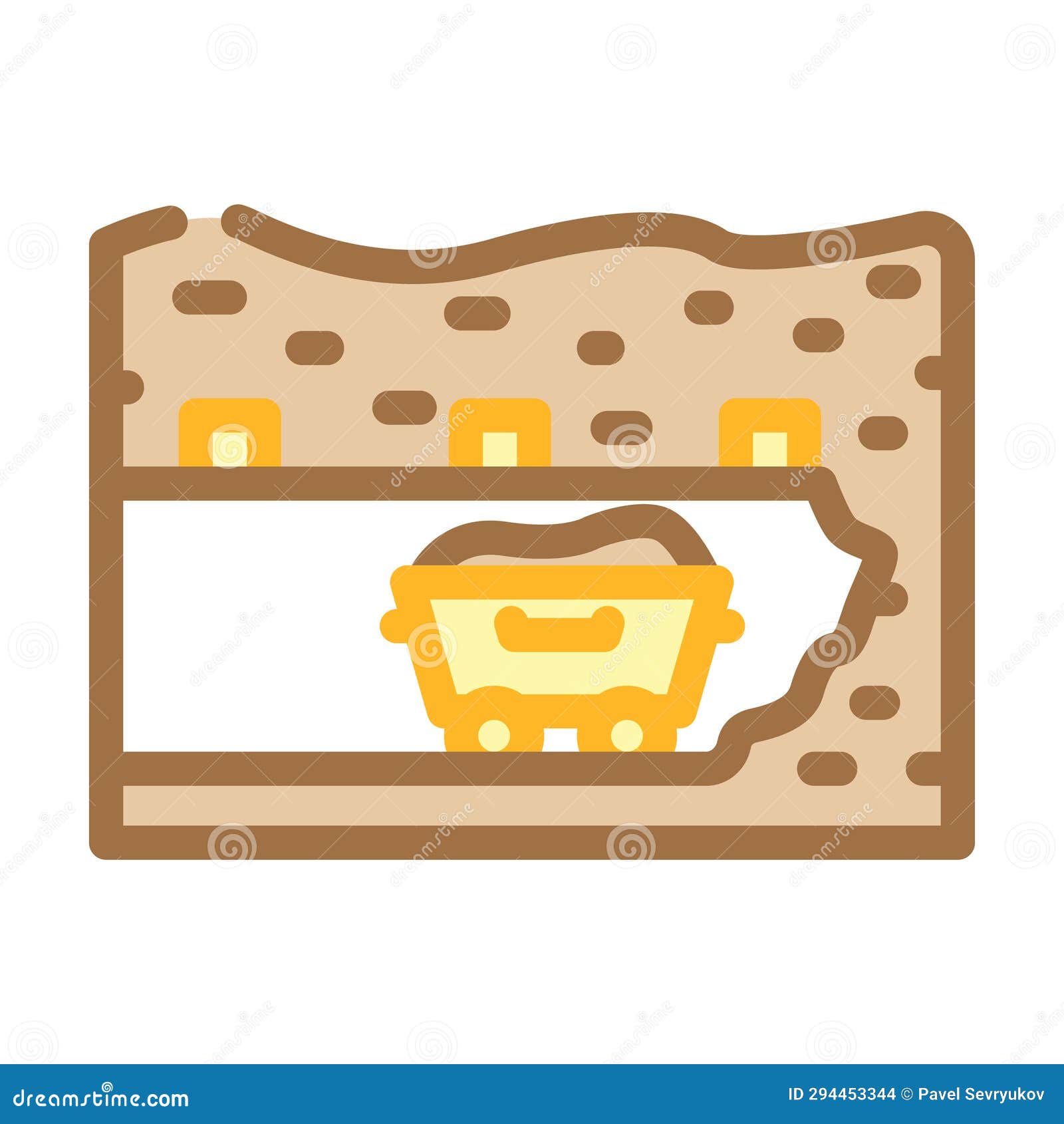 Underground Mining Color Icon Vector Illustration Stock Vector ...