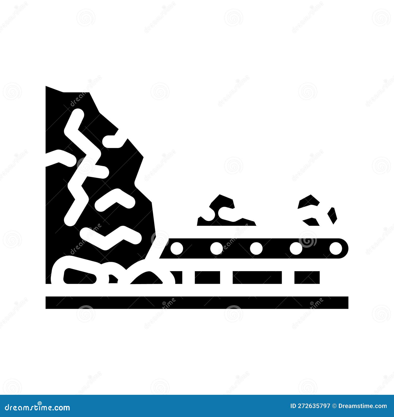 Underground Mining Copper Production Glyph Icon Vector Illustration ...