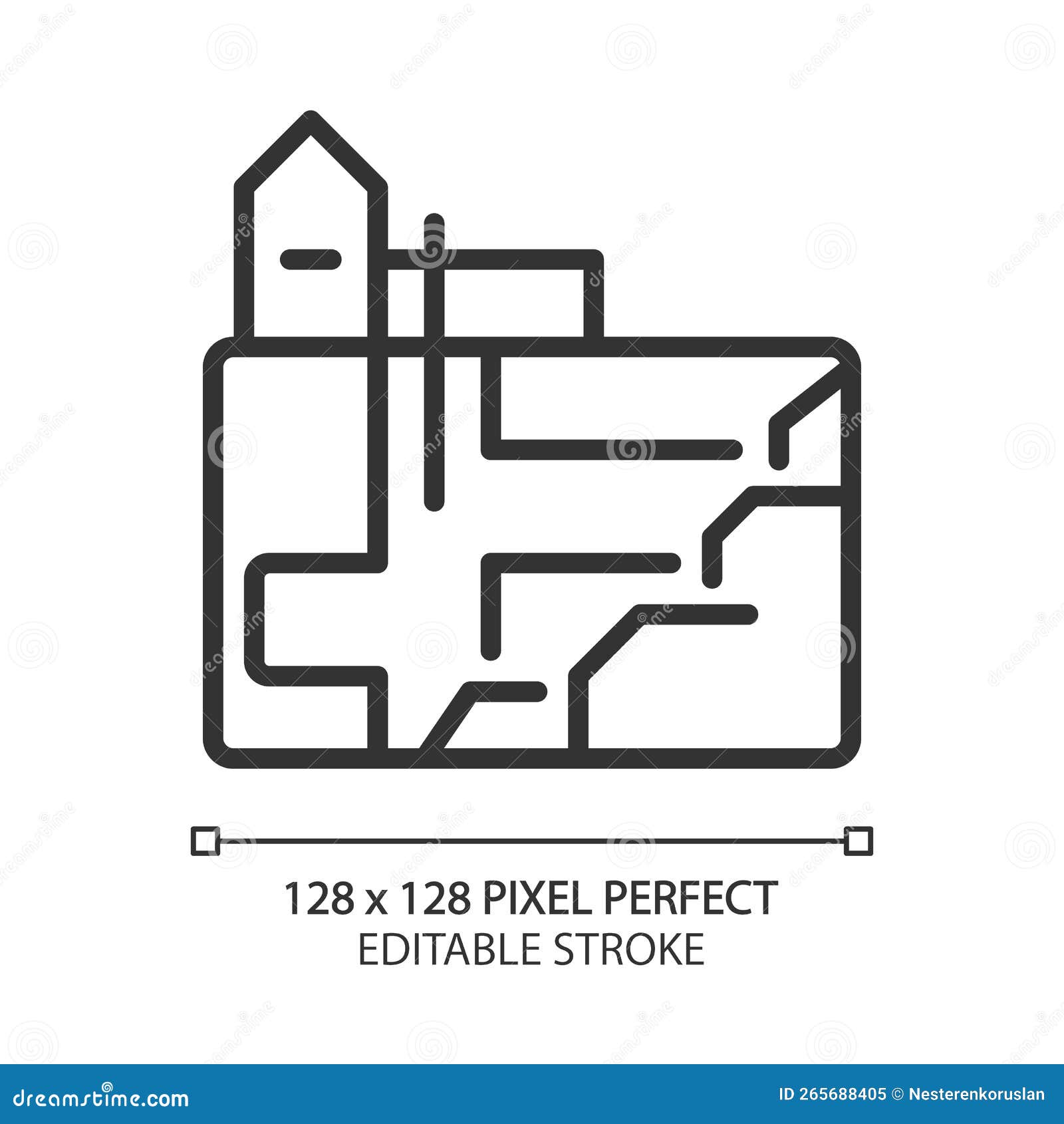 Underground Mining Pixel Perfect Linear Icon Stock Vector ...
