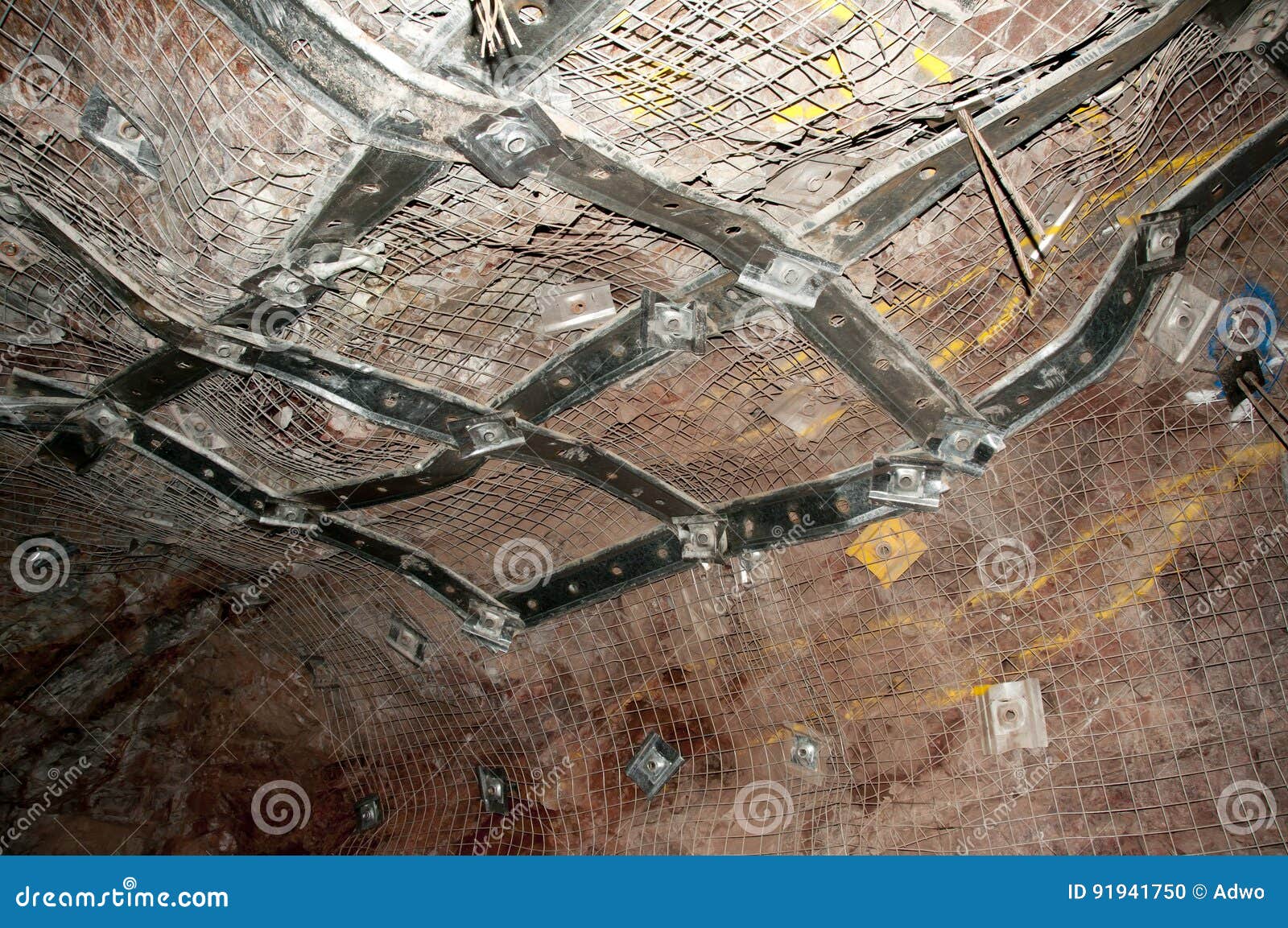 Underground Mining Support Mesh Stock Photo - Image of ceiling, steel ...