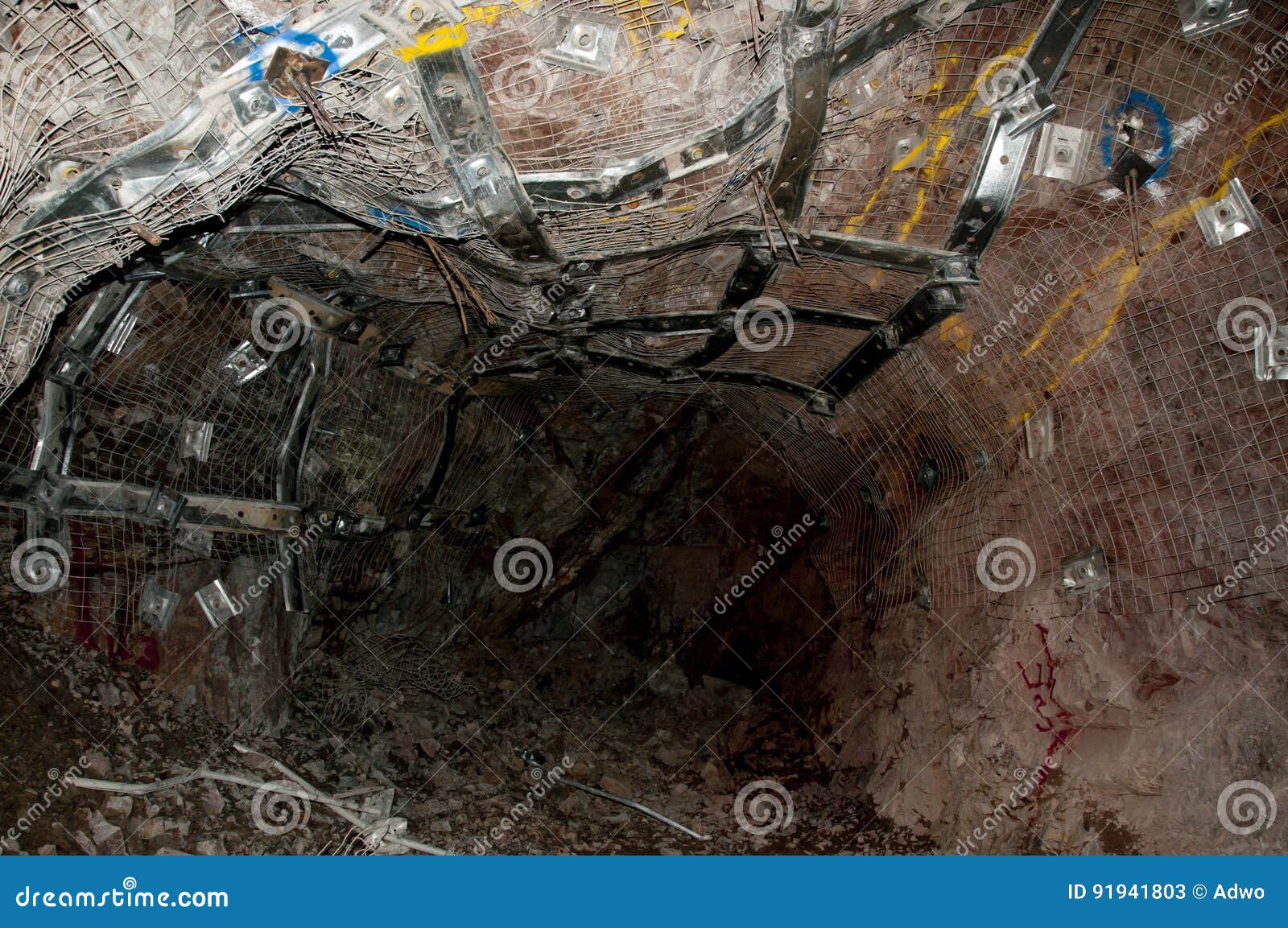 Underground Mining Support Mesh Stock Image - Image of cable, mining ...