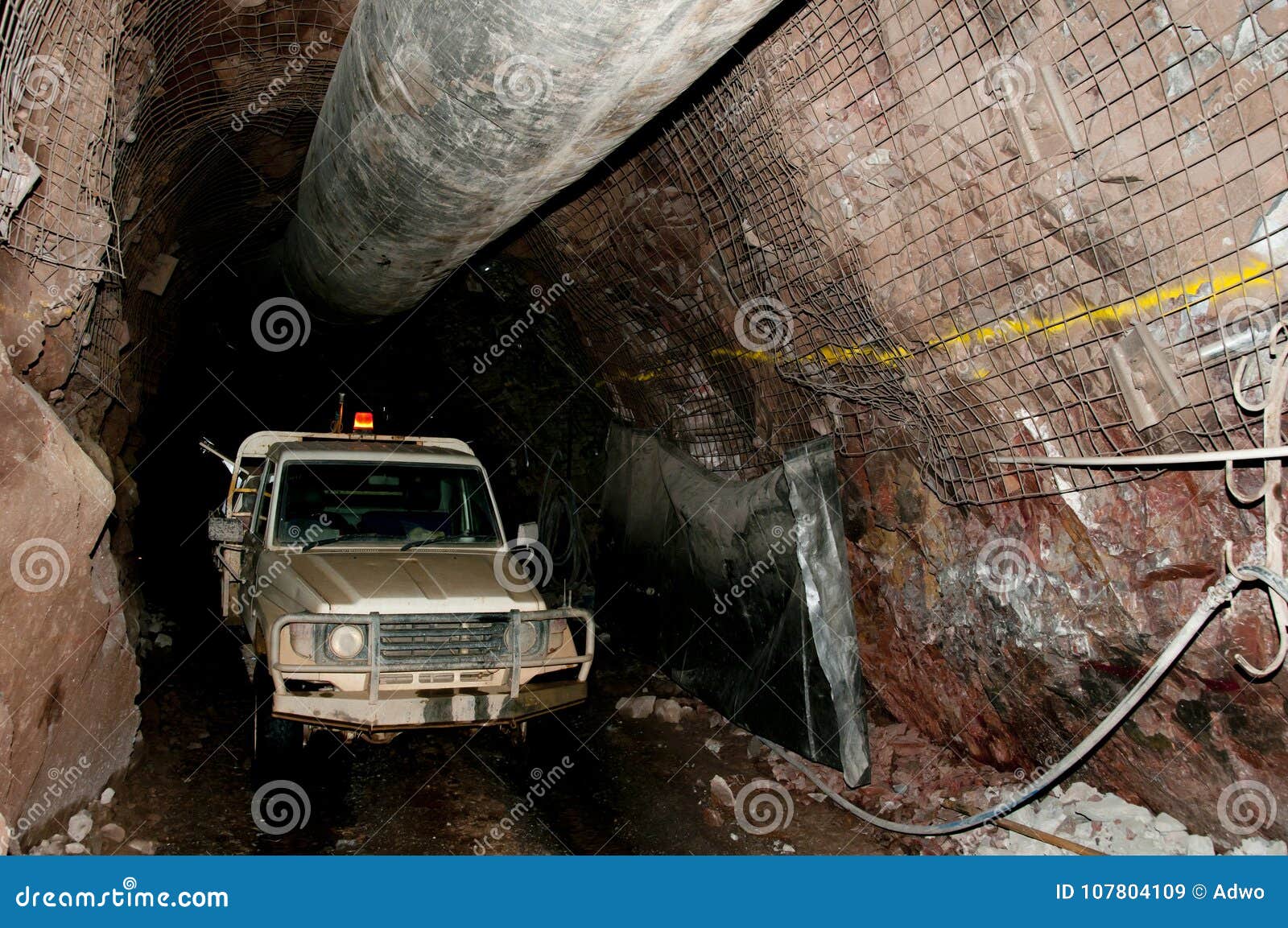Underground Mining Tunnel stock image. Image of bolting - 107804109
