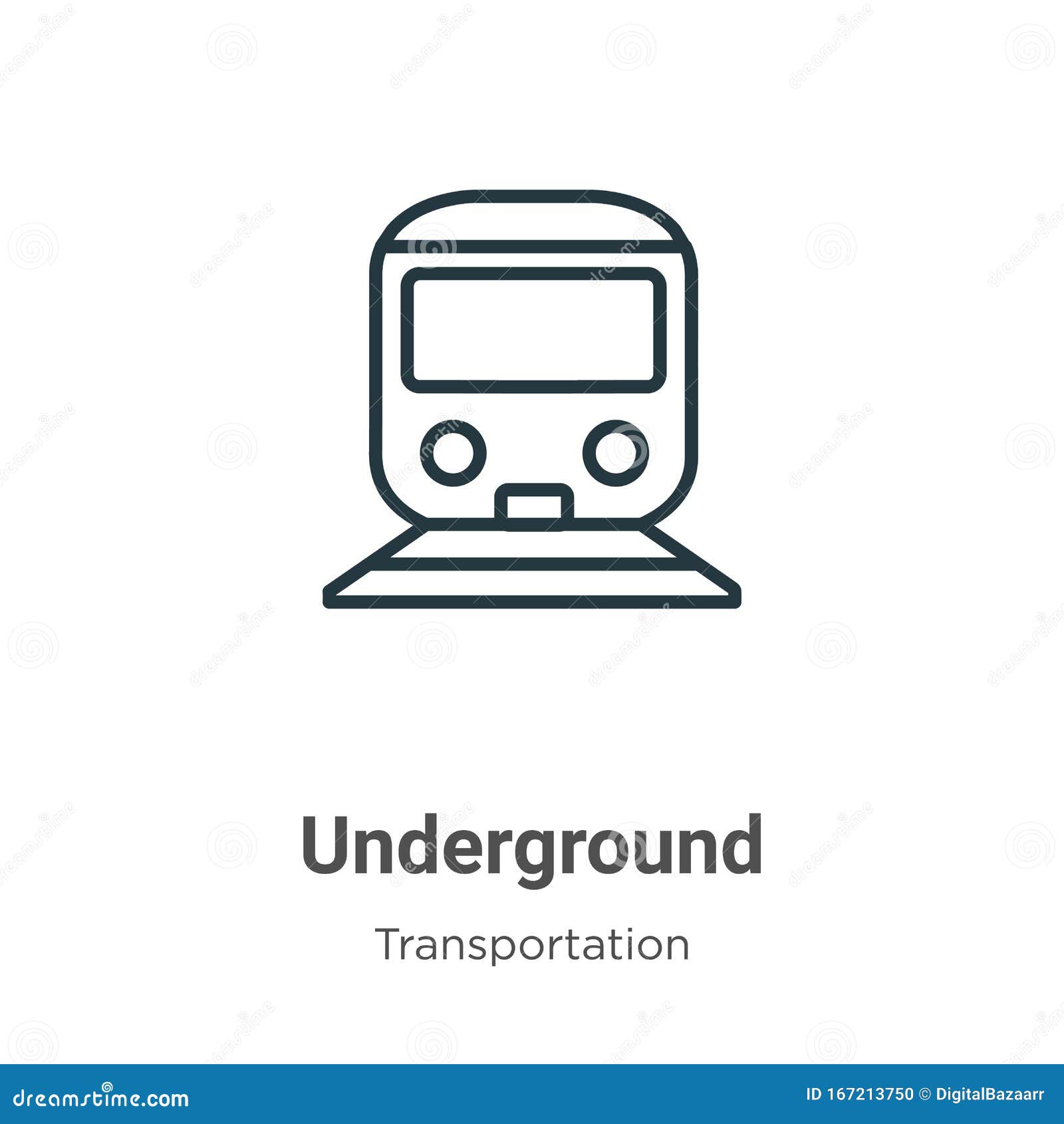 Underground Outline Vector Icon. Thin Line Black Underground Icon, Flat ...