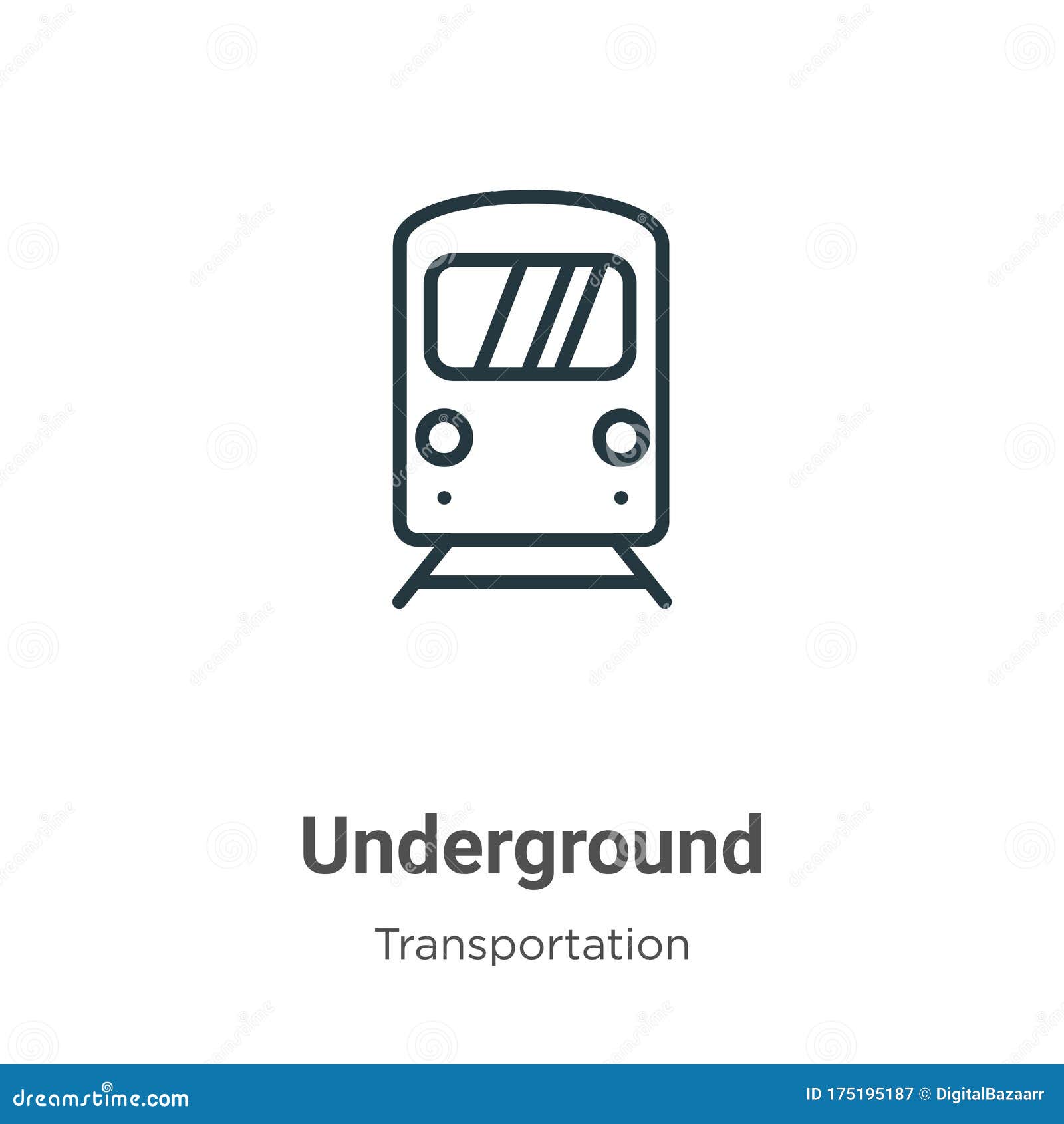 Underground Outline Vector Icon. Thin Line Black Underground Icon, Flat ...