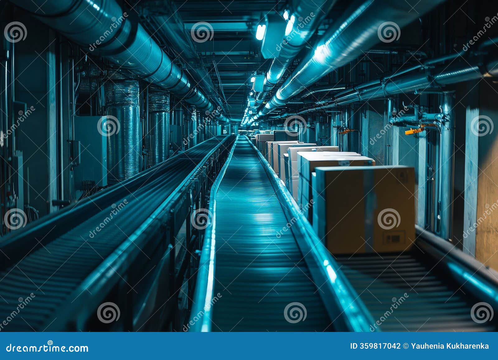 Underground Package Sorting Facility Stock Illustration - Illustration ...