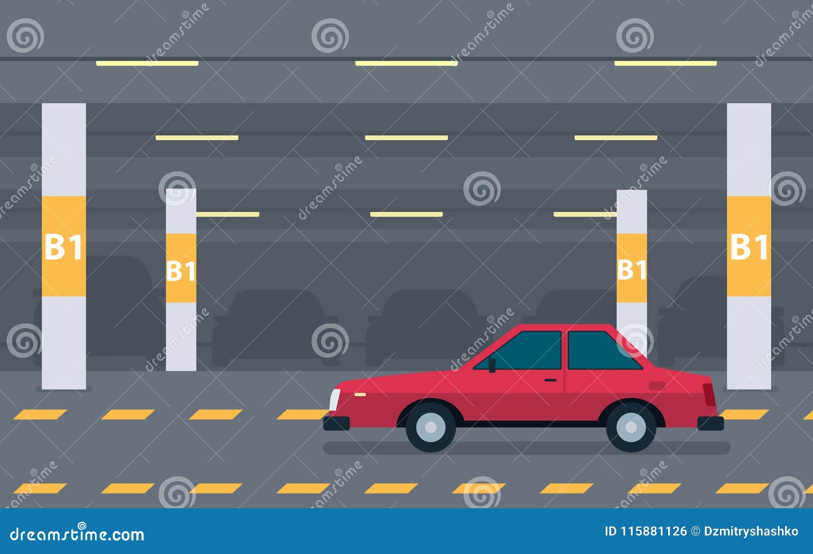 Underground Parking Background Stock Vector - Illustration of city ...