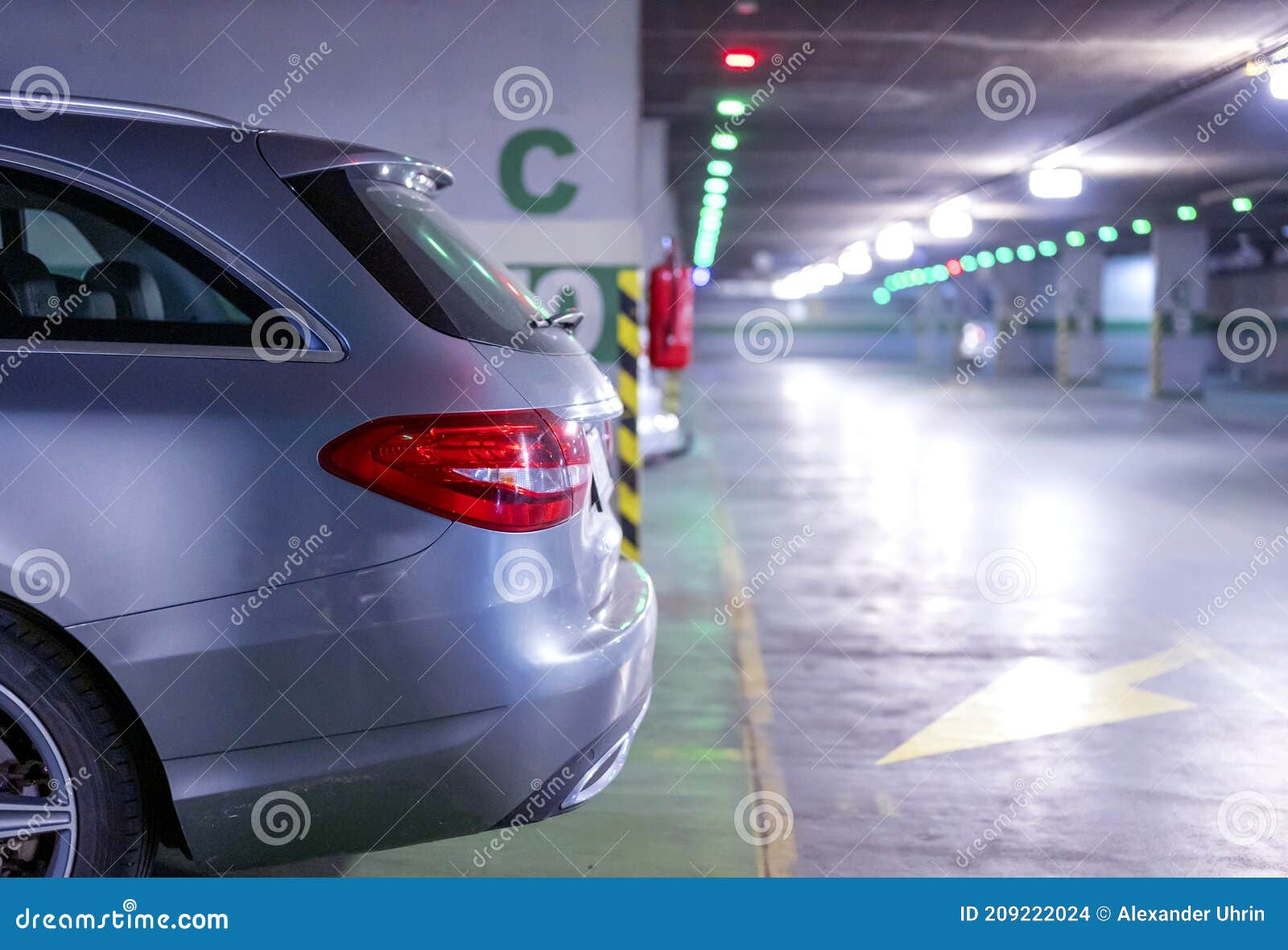 Underground Parking with Cars. Underground Car Garage. Stock Photo ...