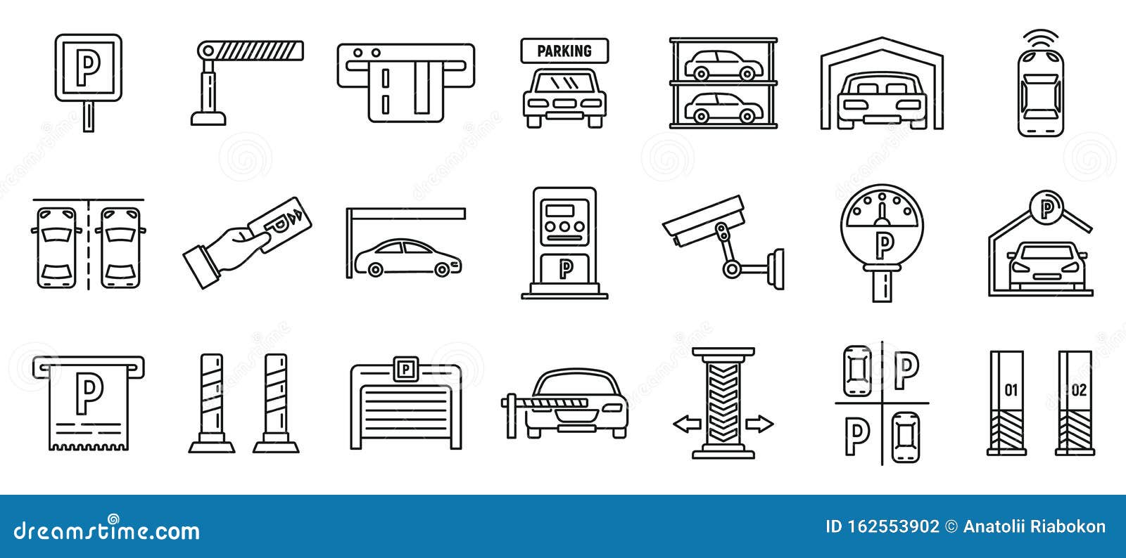Underground Parking Garage Icons Set, Outline Style Stock Vector ... Underground Parking Garage Icons Set, Outline Style Stock Vector ...