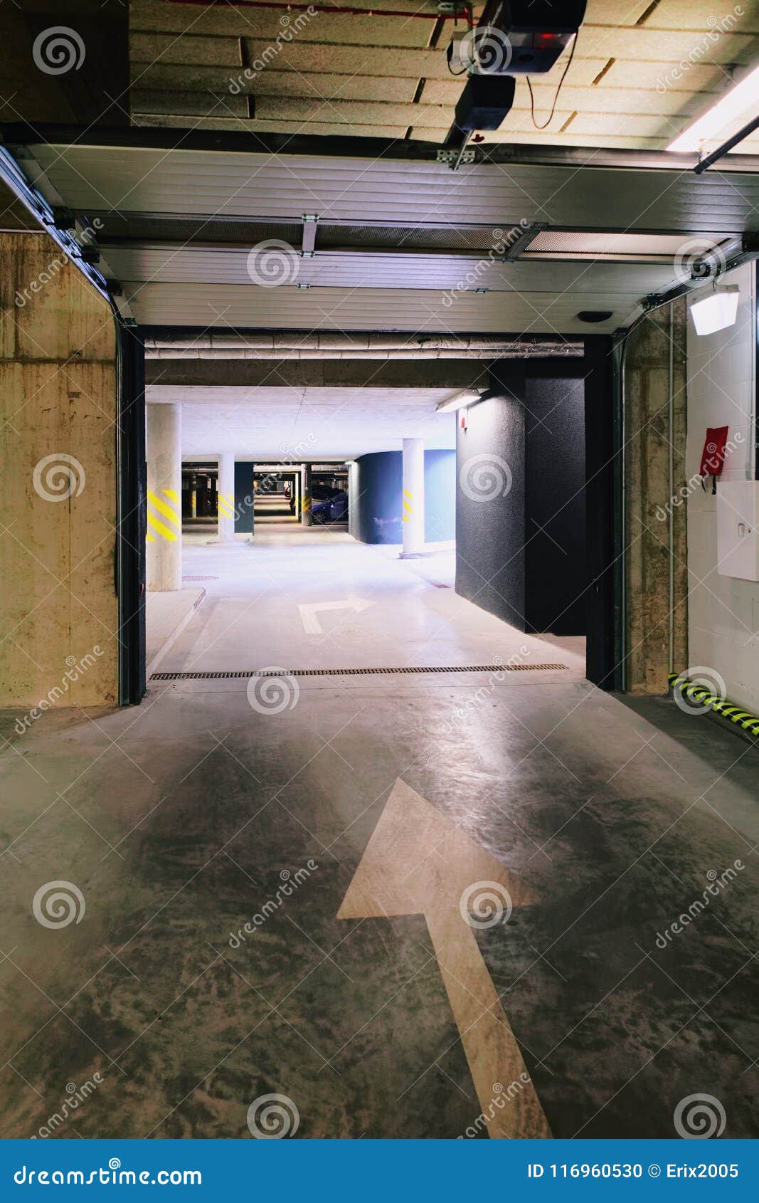Underground Parking Garage at Modern Apartment Building Stock Photo ...