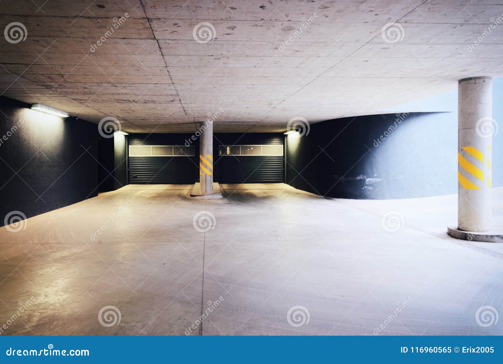 Underground Parking Garage in Modern House Stock Image - Image of ...