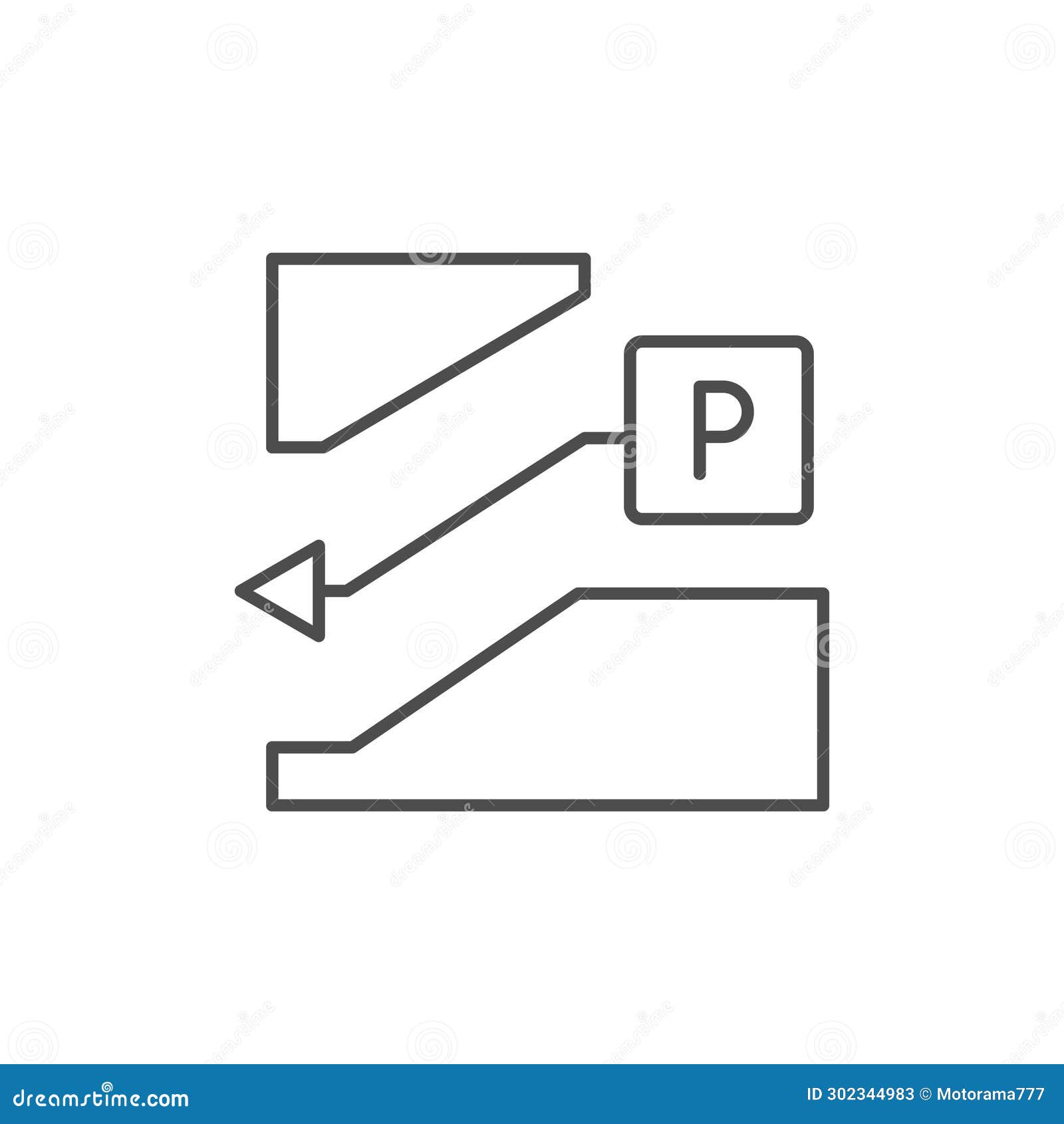 Underground Parking Line Outline Icon Stock Vector - Illustration of ...