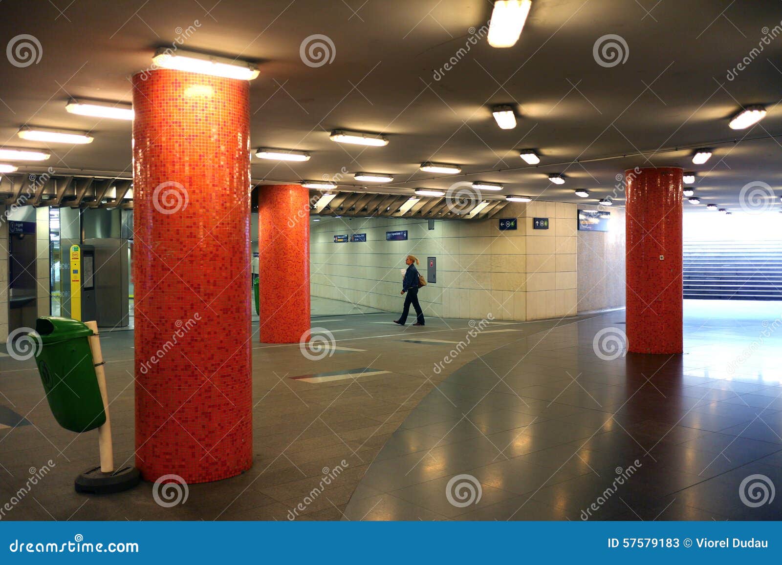 Underground Passage With Metal Stairs Leading To A Building Covered In ...