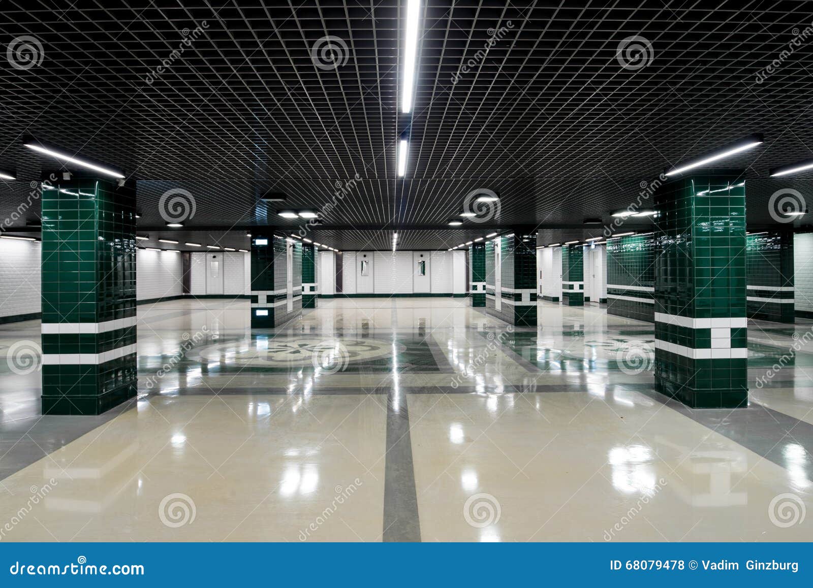 Underground Passage in Modern Building Stock Photo - Image of hotel ...