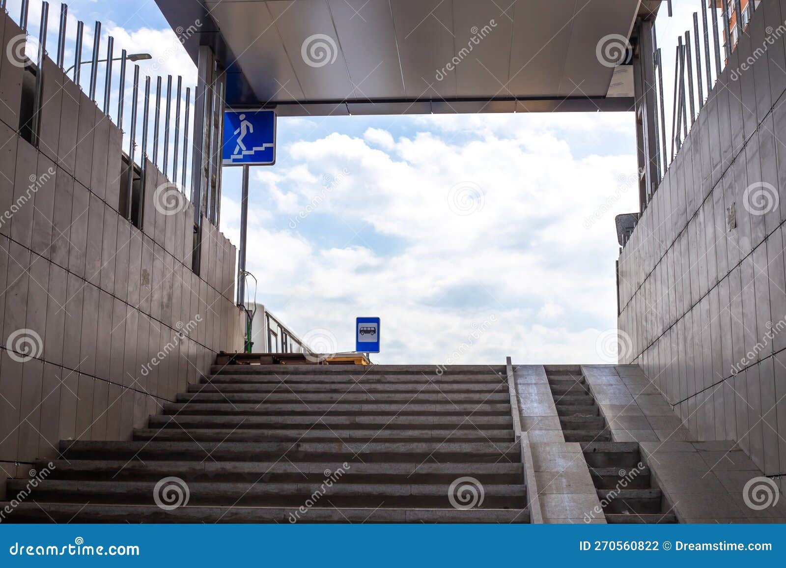 An Underground Passage with Steps Leading Upwards. Infrastructure of ...