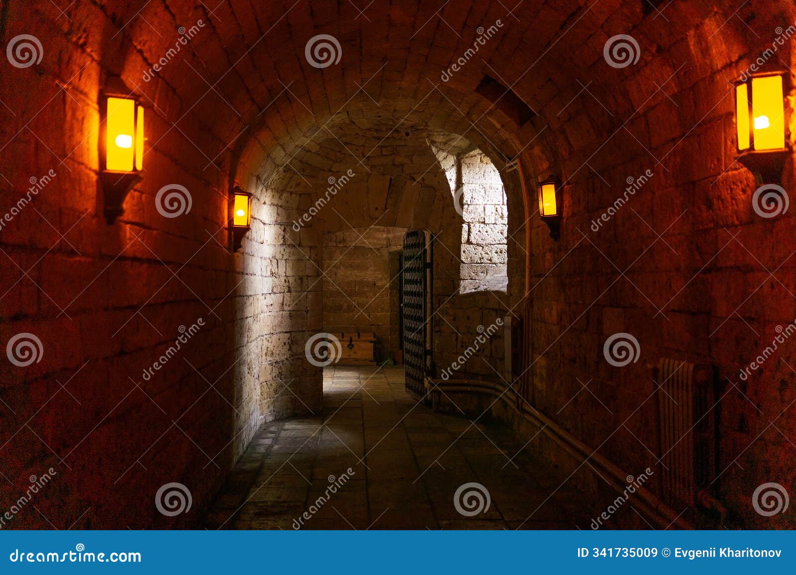 Underground Passage, Tunnel in an Ancient Castle Stock Image - Image of ...